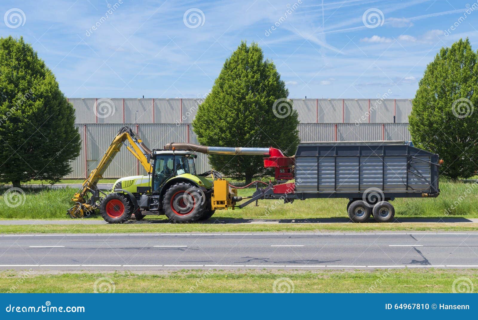 Grass mowing machine stock photo. Image of public, machine - 64967810