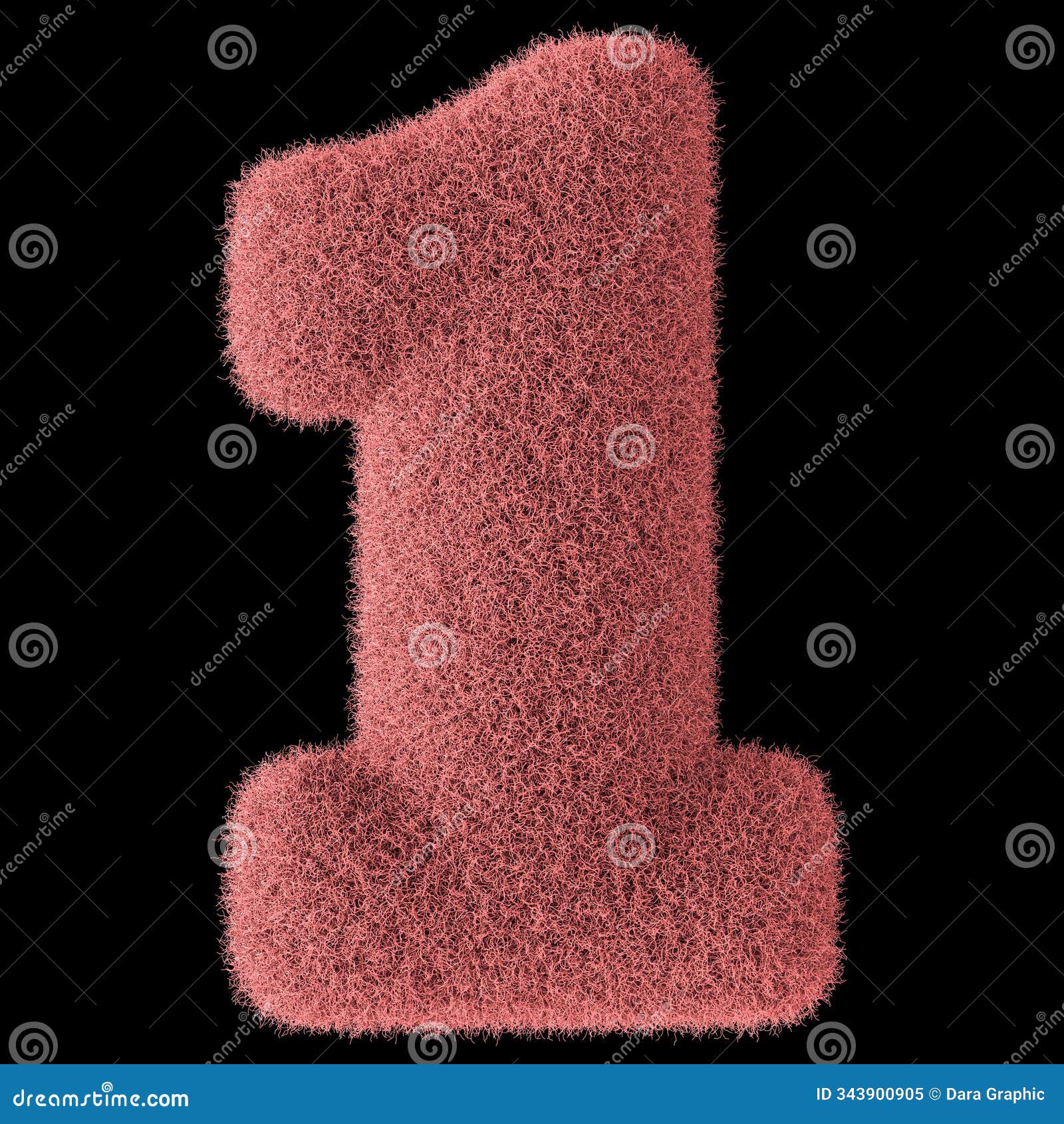 Grass Number 1 3D Render with White Background Stock Illustration ...