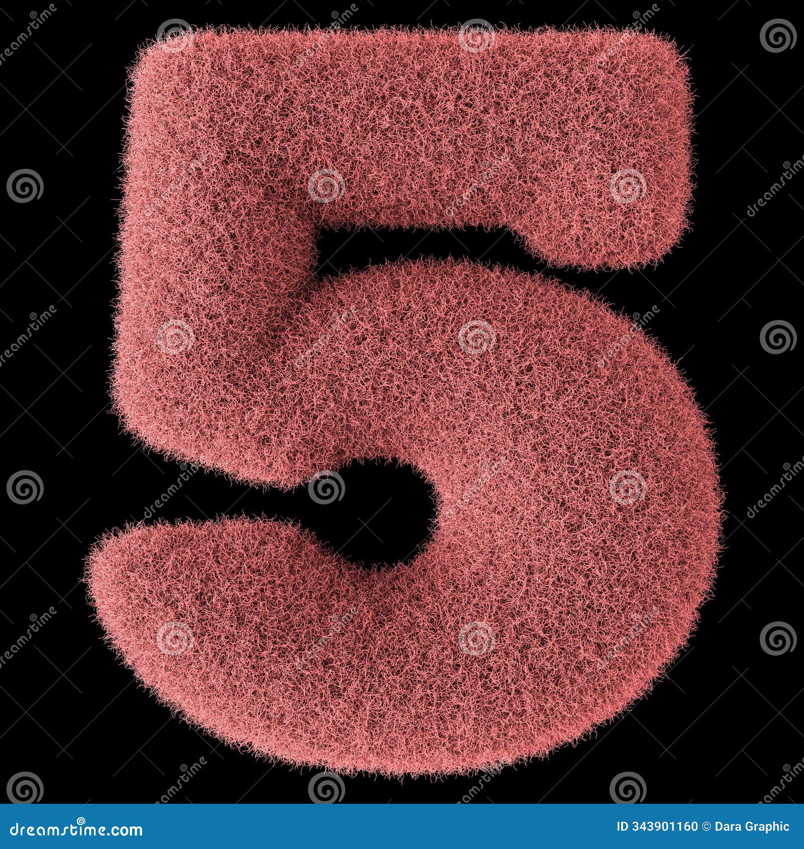 Grass Number 5 3D Render with White Background Stock Illustration ...