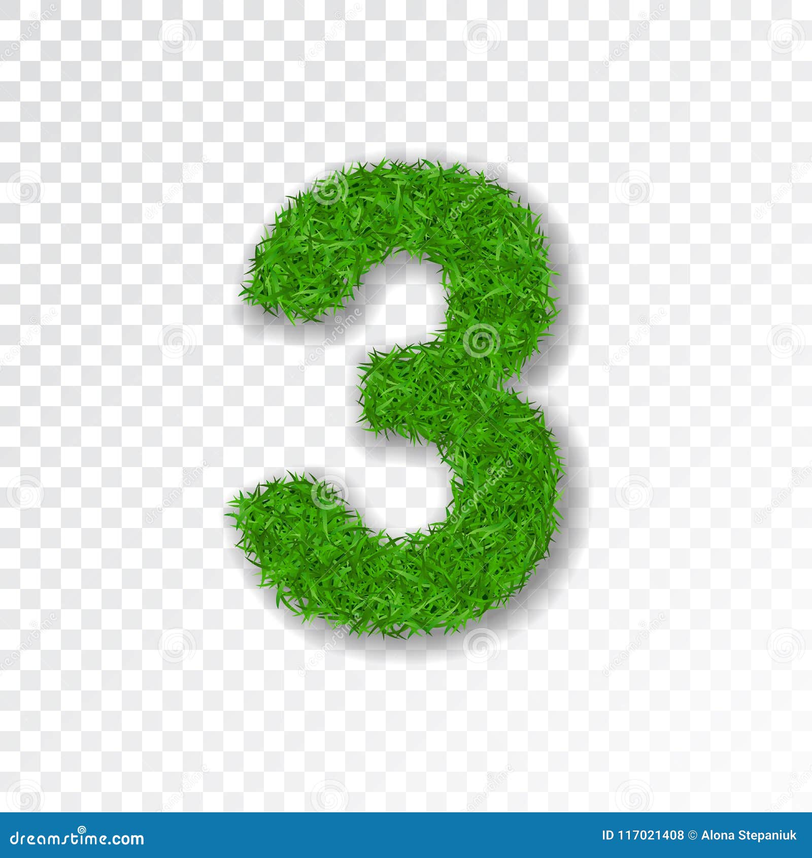 Grass Number Three. Green Number Three Isolated on White Transparent ... Grass Number Three. Green Number Three Isolated on White Transparent ...