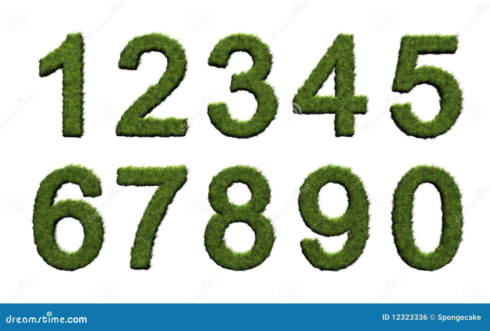 Grass Numbers 5 6 7 8. Green 3D Numbers Five, Six, Seven, Eight ...