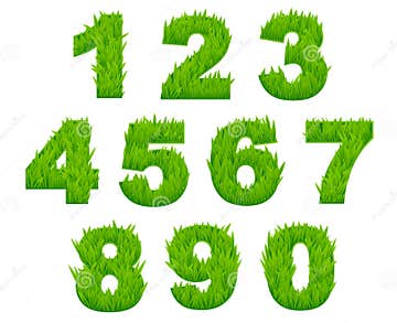 Grass numbers and digits stock vector. Illustration of abstract - 34487934