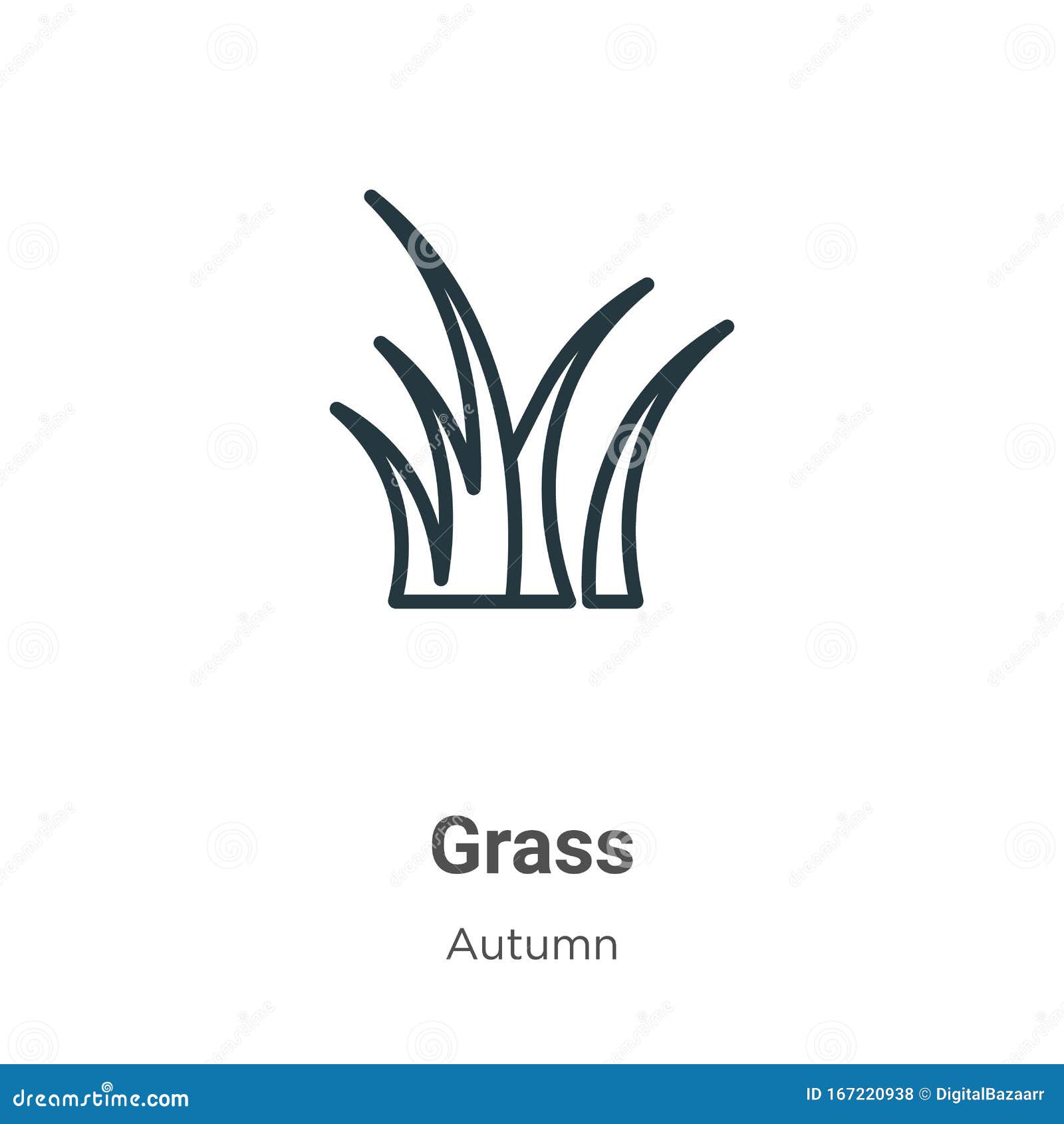 Grass Outline Vector Icon Thin Line Black Grass Icon Flat Vector