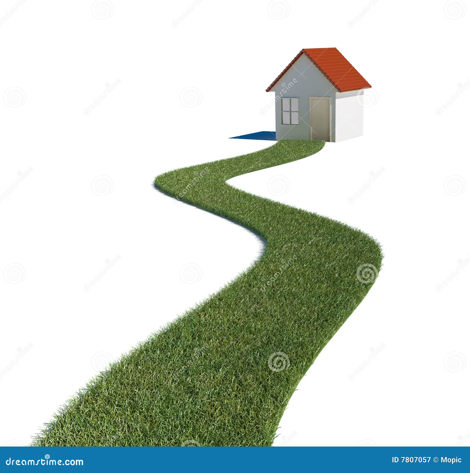 Grass path to a house stock illustration. Illustration of design - 7807057