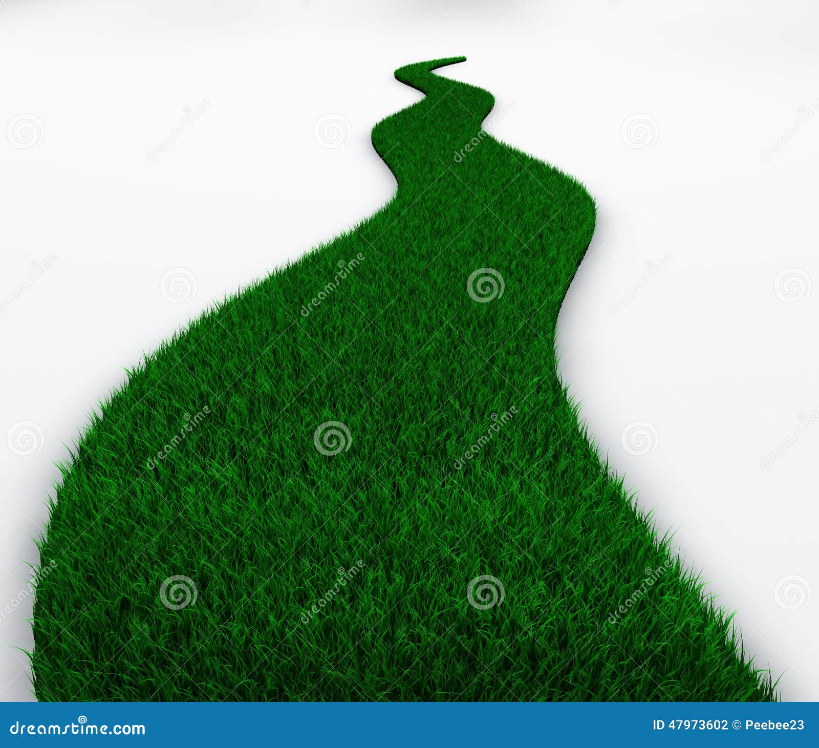 Grass Path Winding into the Distance. Stock Illustration - Illustration ...