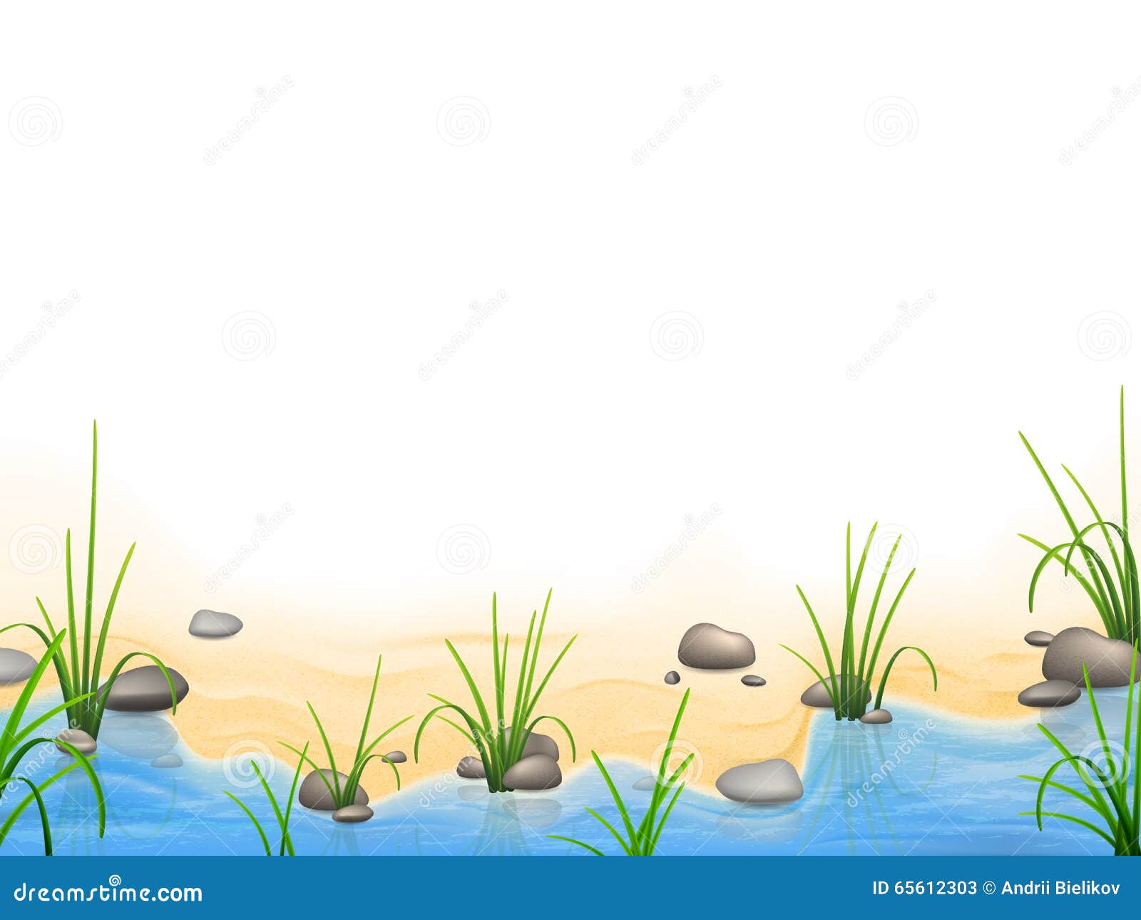 Grass And Pebbles On A River Bank Cartoon Vector | CartoonDealer.com ...