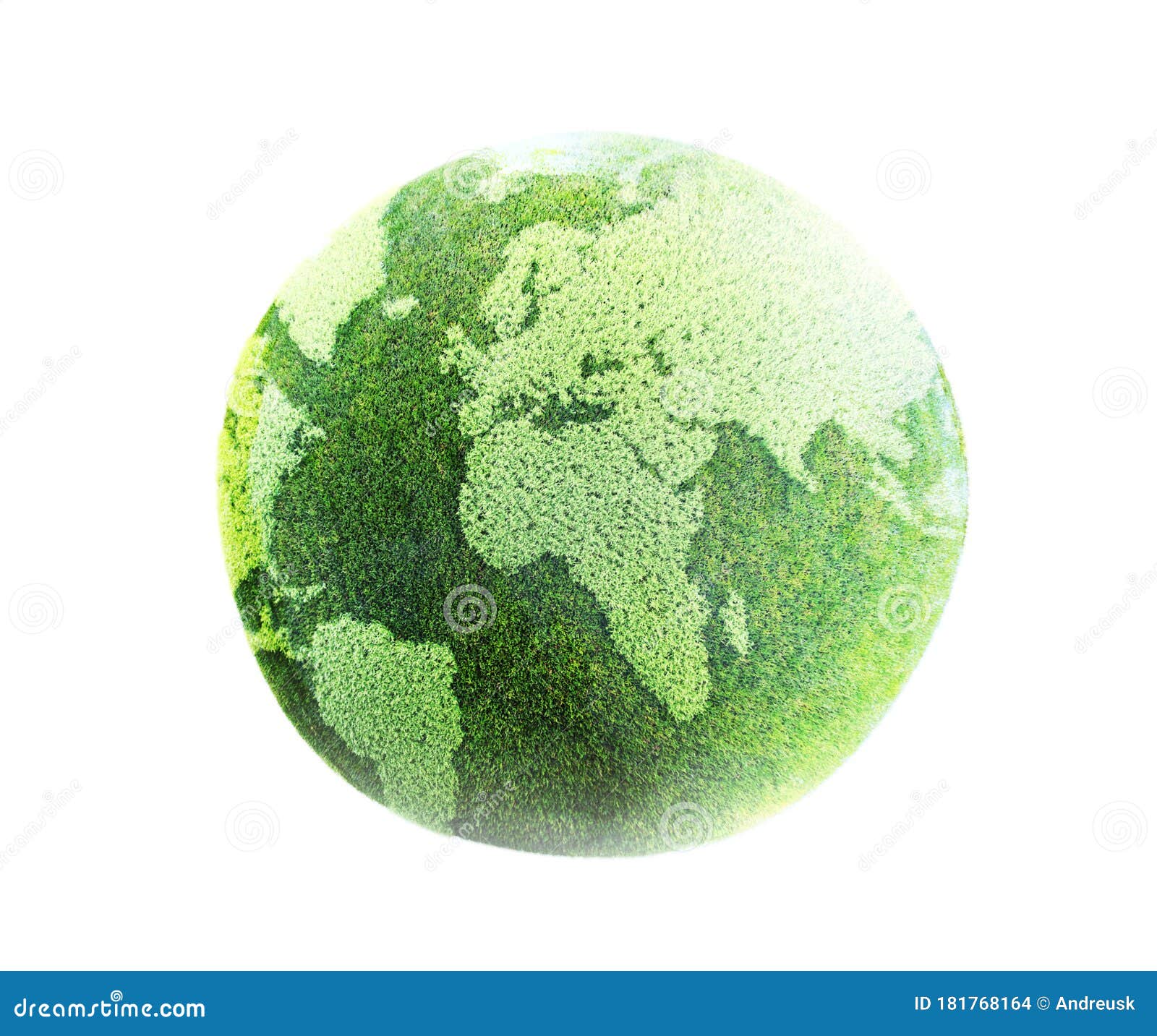 Grass Planet Earth 3D Illustration Isolated Stock Illustration ...