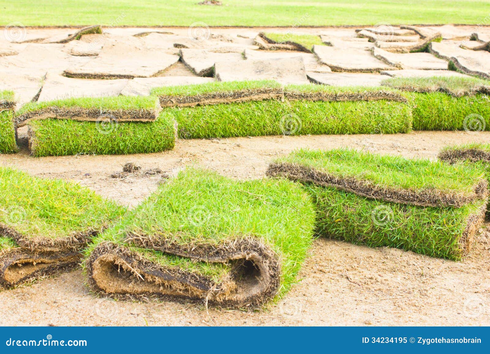 Grass-plot for New Lawn. stock image. Image of construct - 34234195