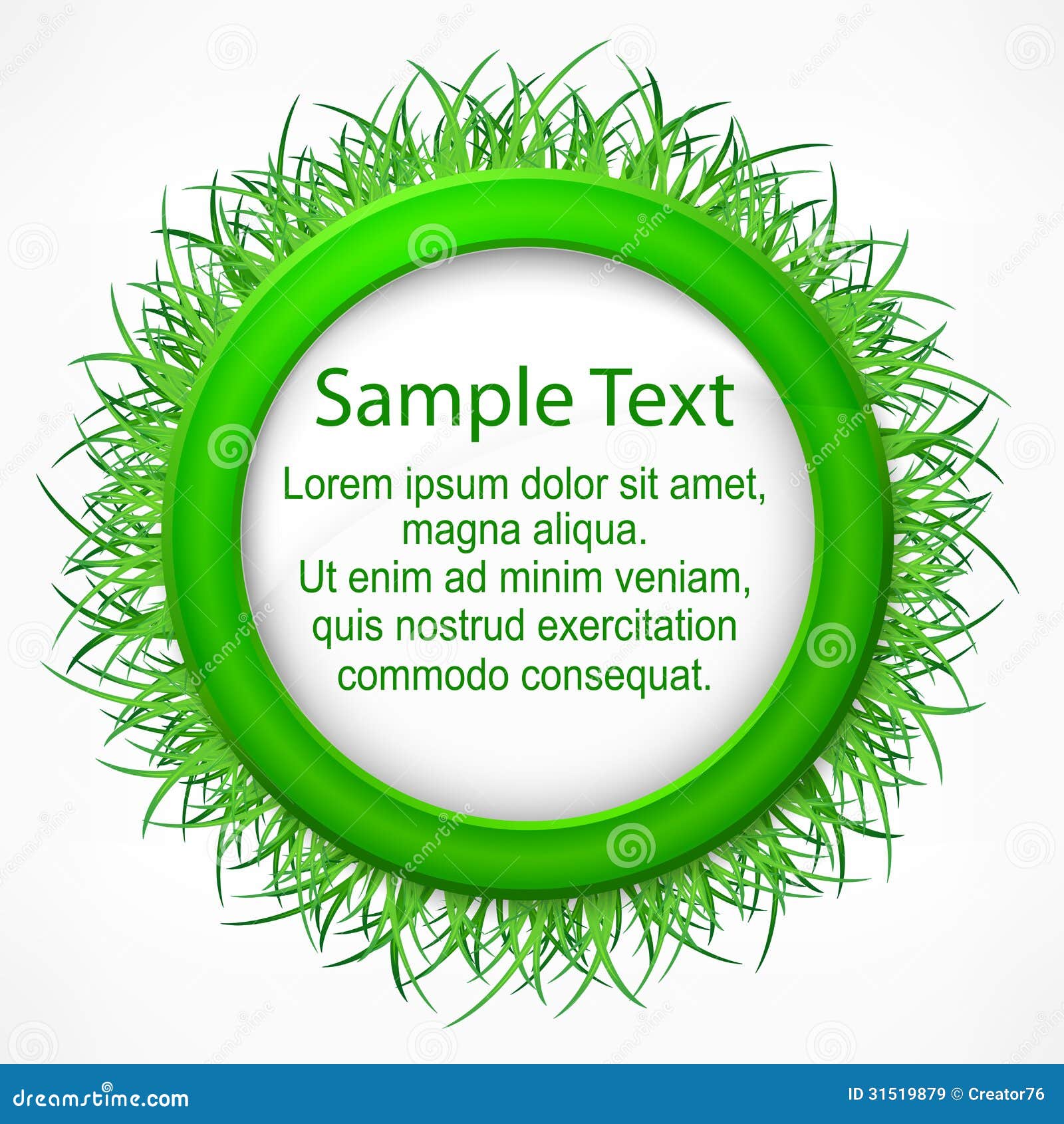 Grass round label stock vector. Illustration of badge - 31519879