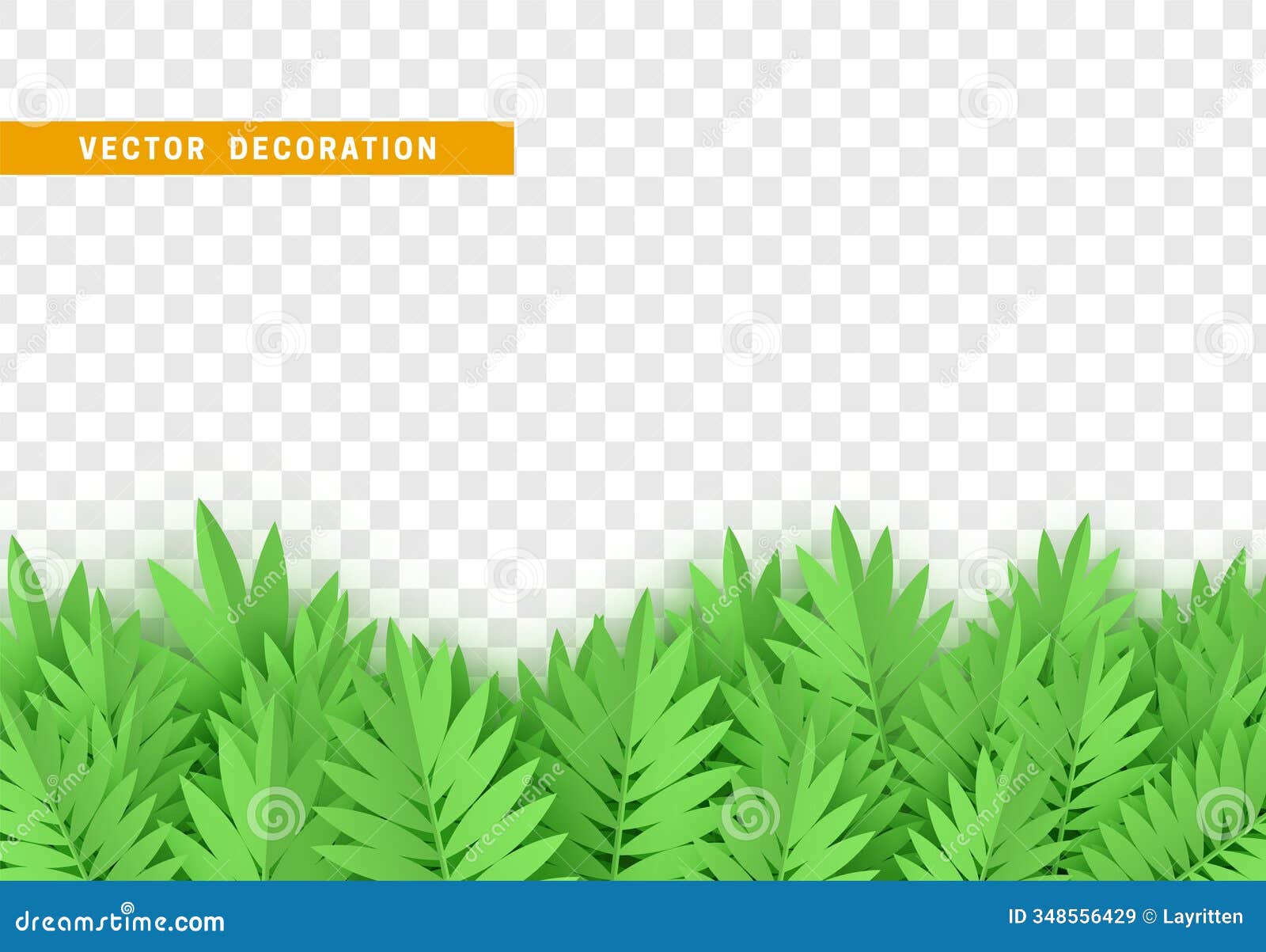 Grass, Shape Plant Leaves Border Isolated With Transparent Background ...