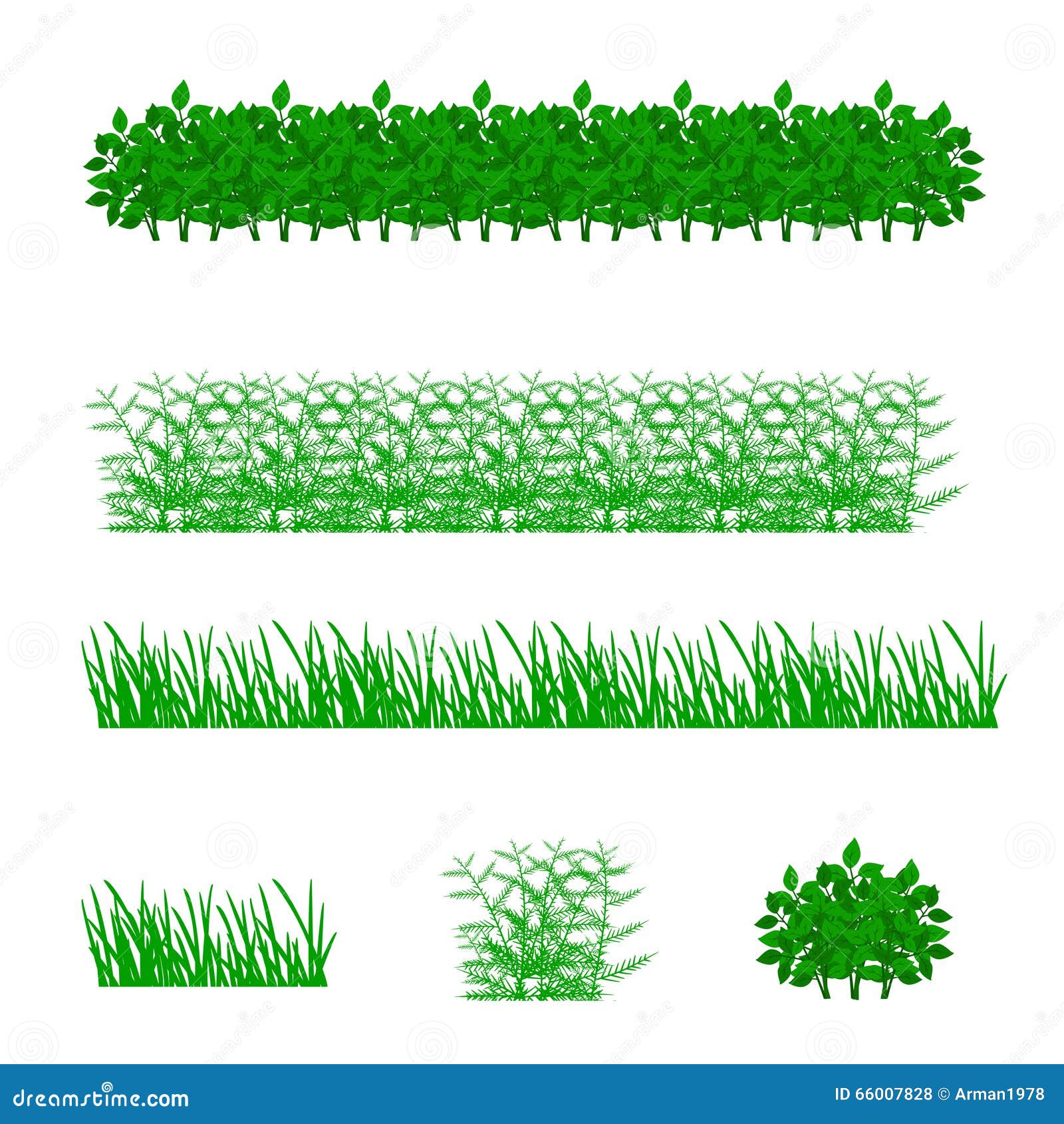 Grass, Shrubs. Textures Illustrated Images Stock Vector - Illustration ...