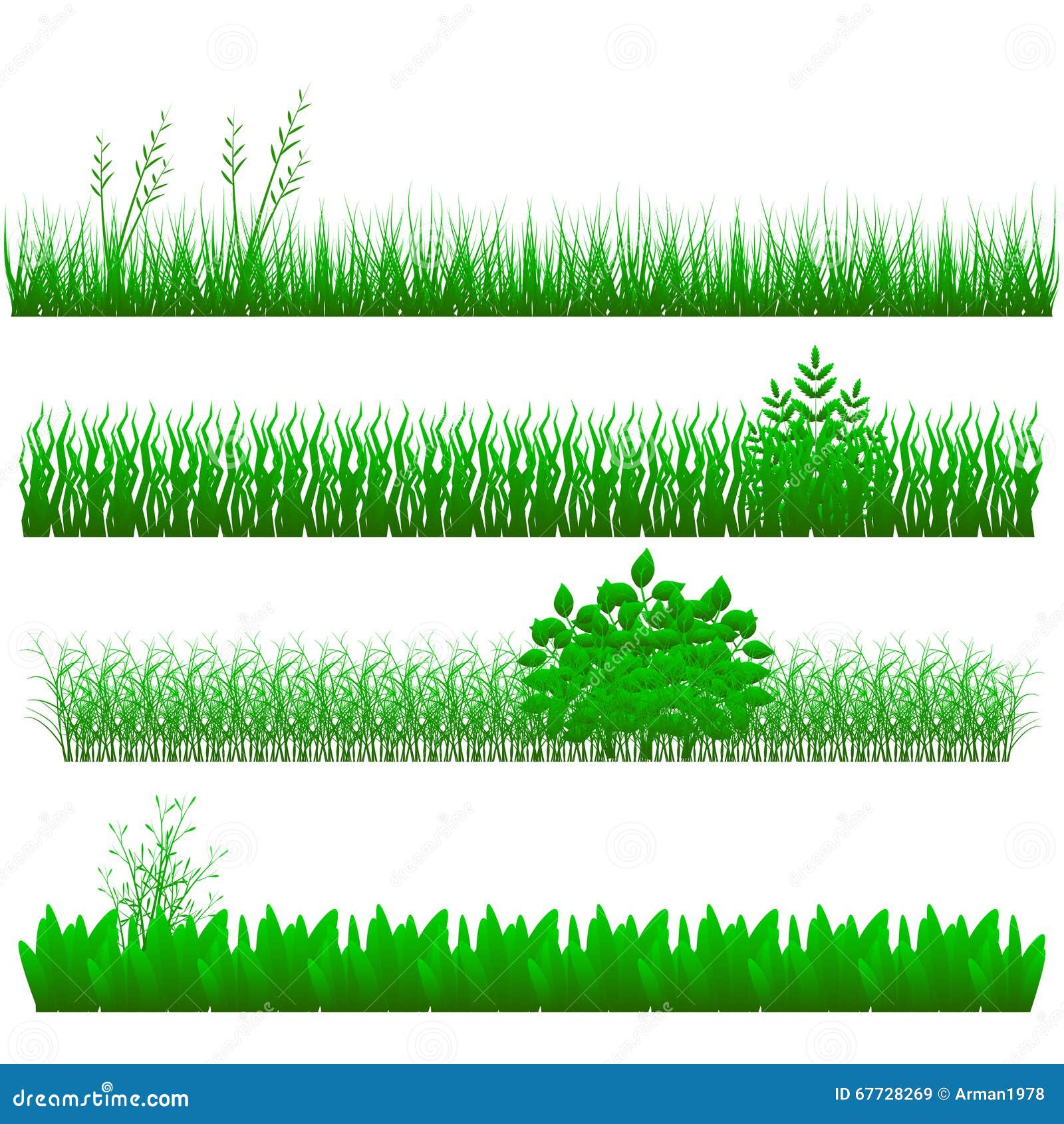 Grass, Shrubs. Textures Illustrated Images Stock Vector - Illustration ...