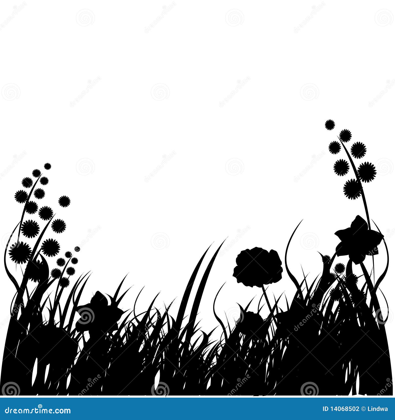 Grass Silhouettes Backgrounds Stock Vector - Illustration of black ...
