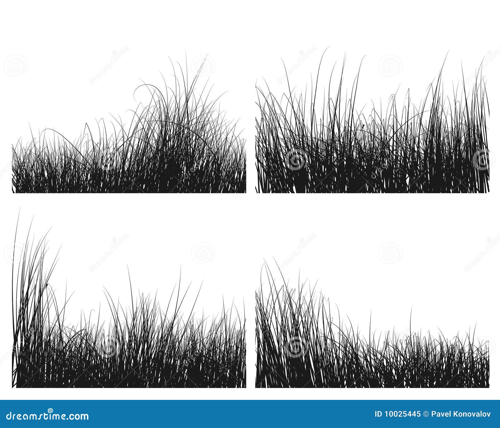Grass silhouettes set stock vector. Illustration of botany - 10025445