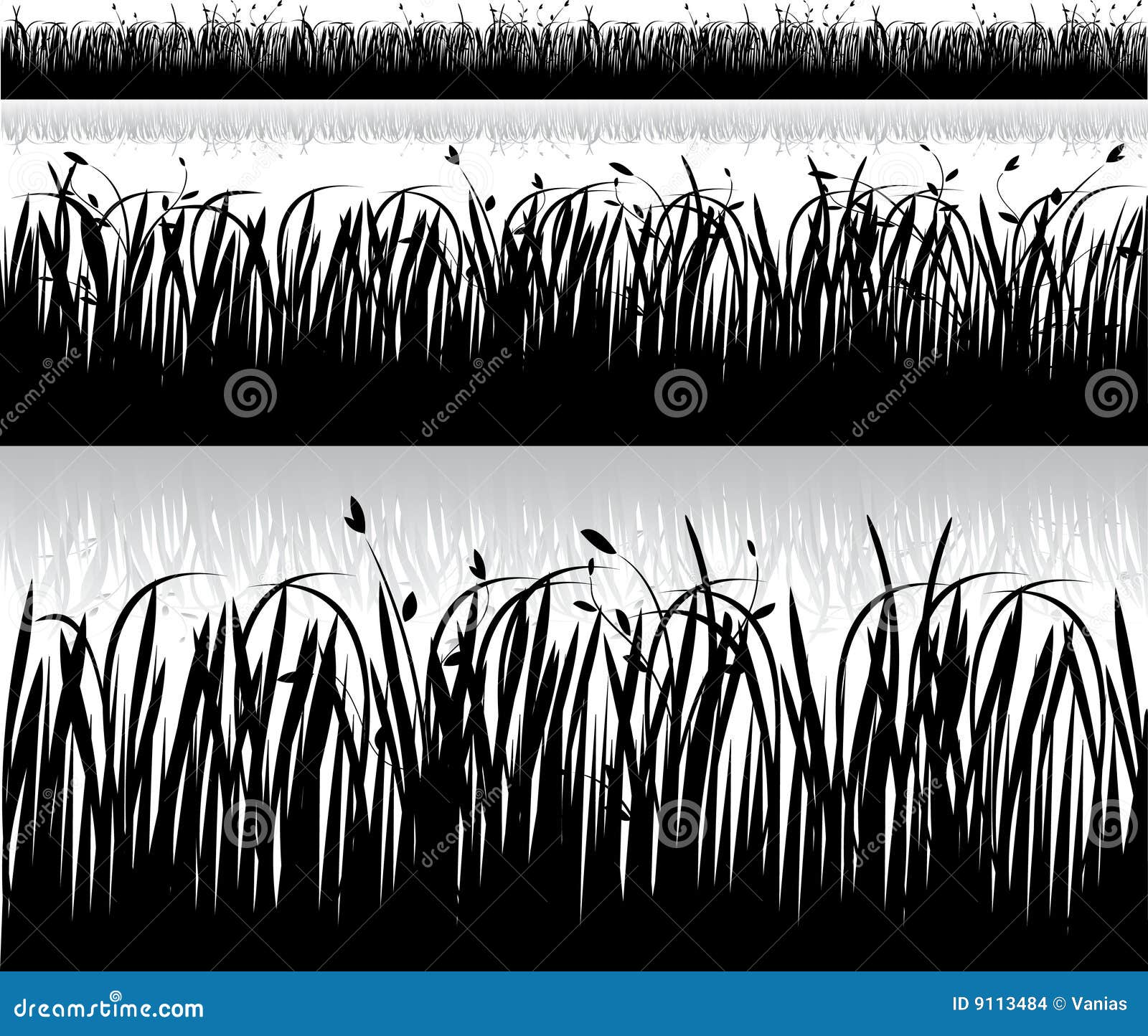 Grass silhouettes vector stock vector. Illustration of landscaped - 9113484