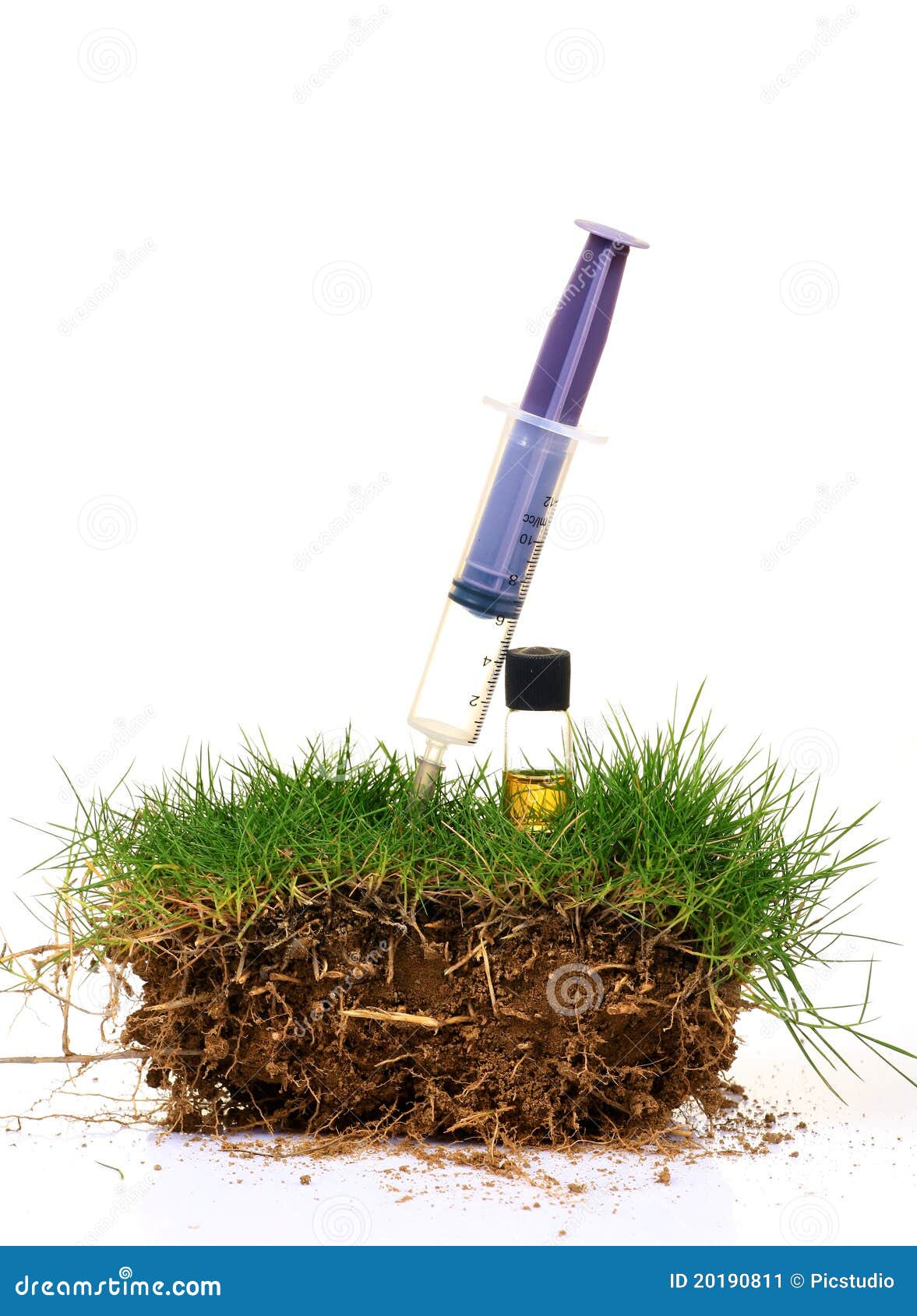 Grass and soil treatment stock image. Image of sample - 20190811