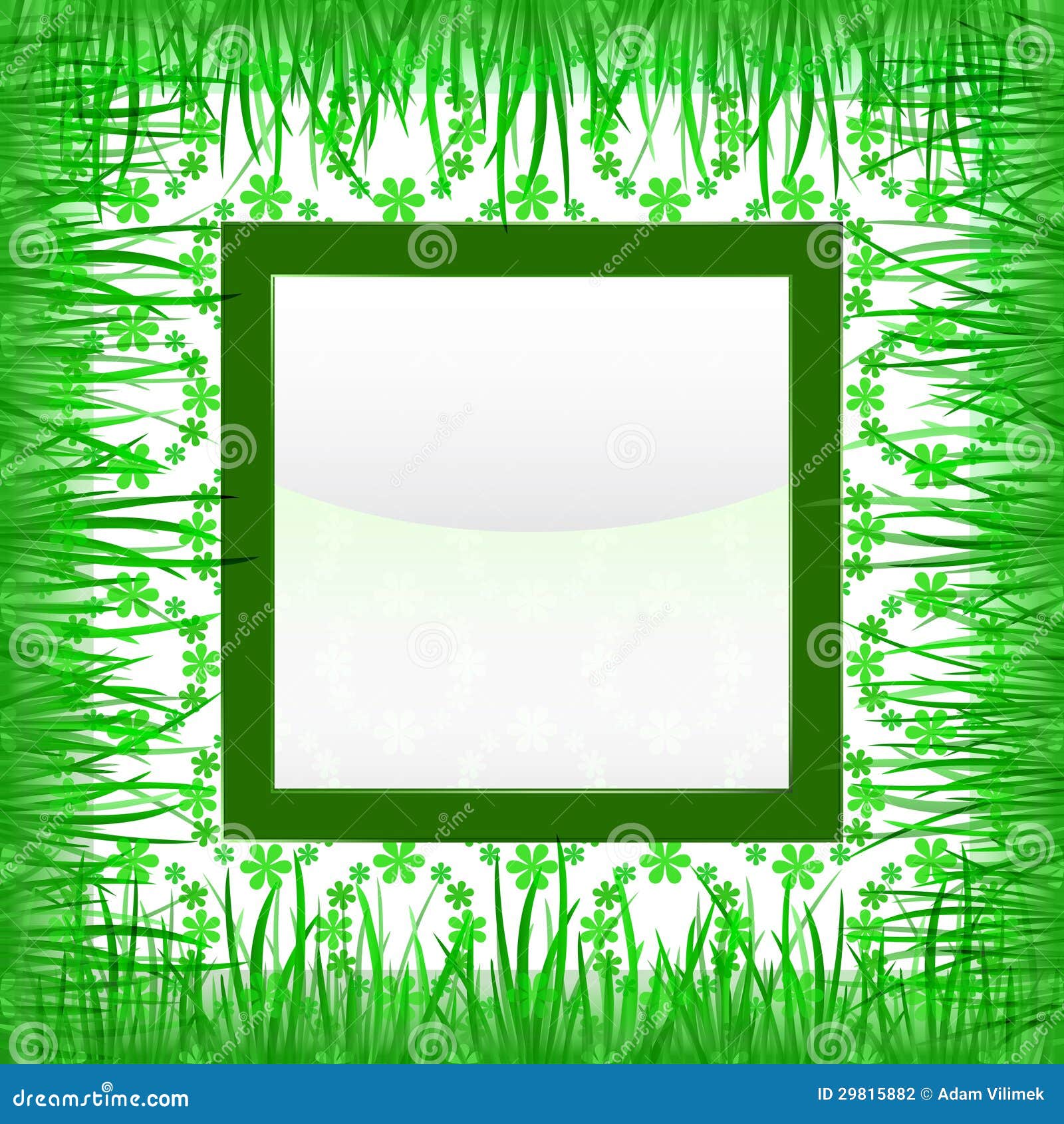 Grass Square 3D. Beautiful Green Grassy Field, Isolated On White ...
