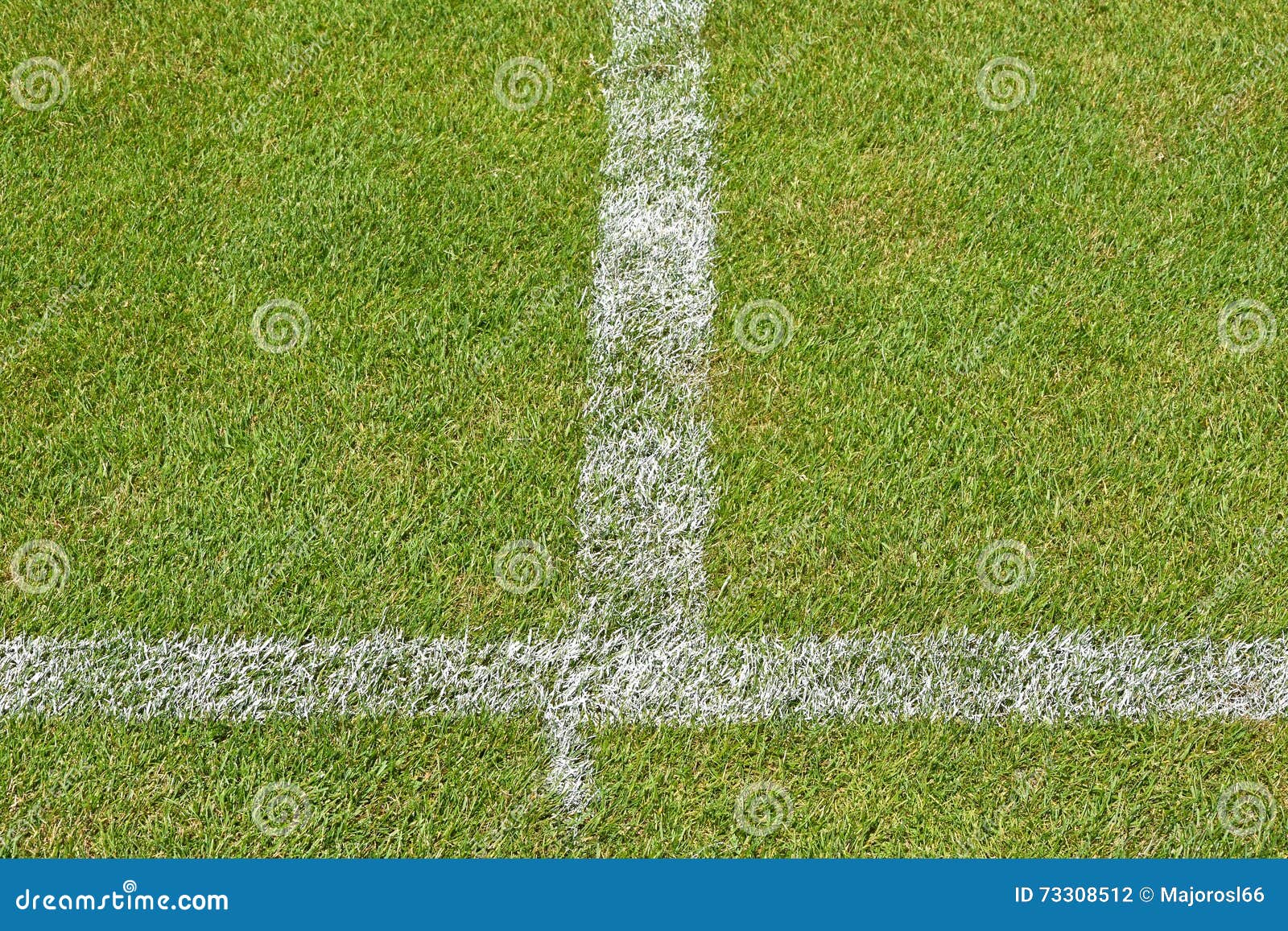 Stripes Soccer Field On Blue Floor Background. Stock Photography ...