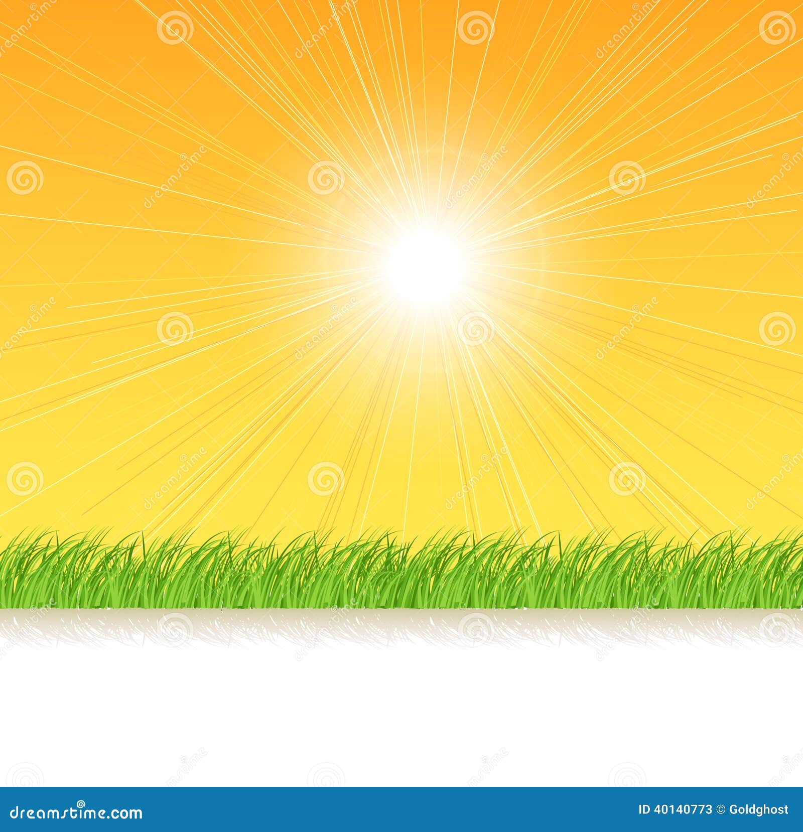 Grass on the Sunshine Rays stock vector. Illustration of graphic - 40140773