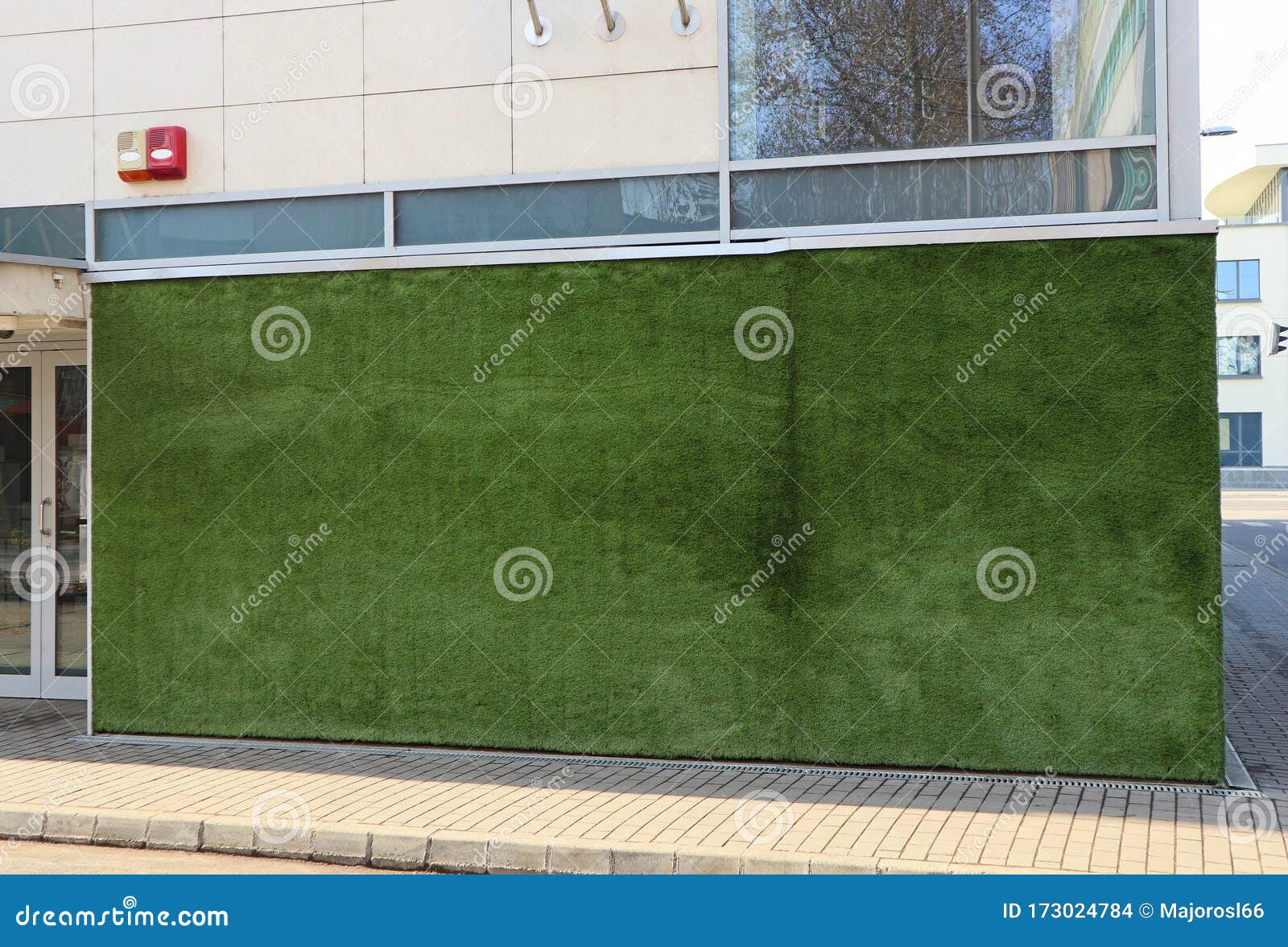 Grass Surface on a Wall of an Office Building Stock Photo - Image of ...