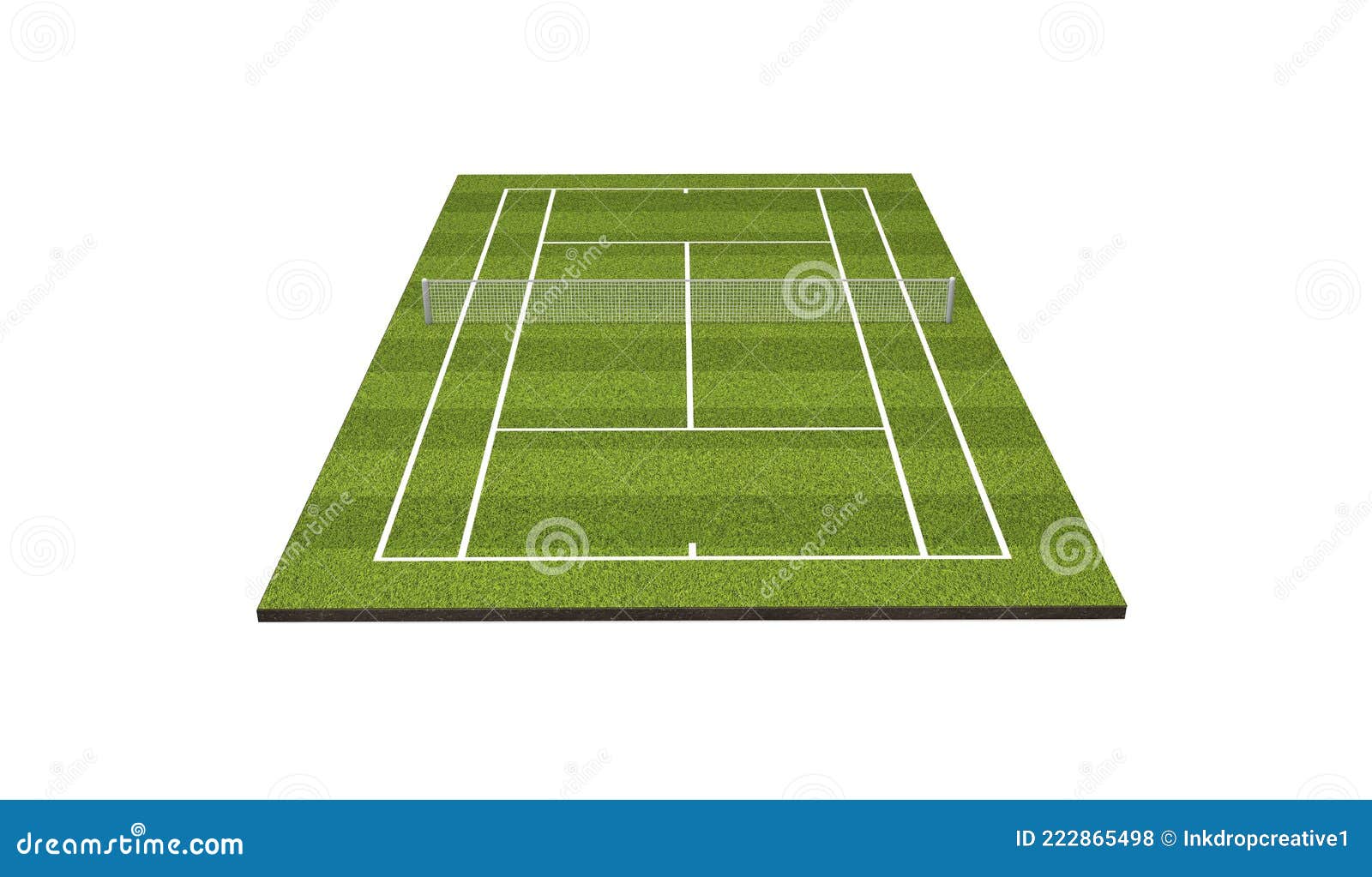 Grass Tennis Court With White Markings And Net. 3D Rendering Royalty ... Grass Tennis Court With White Markings And Net. 3D Rendering Royalty ...
