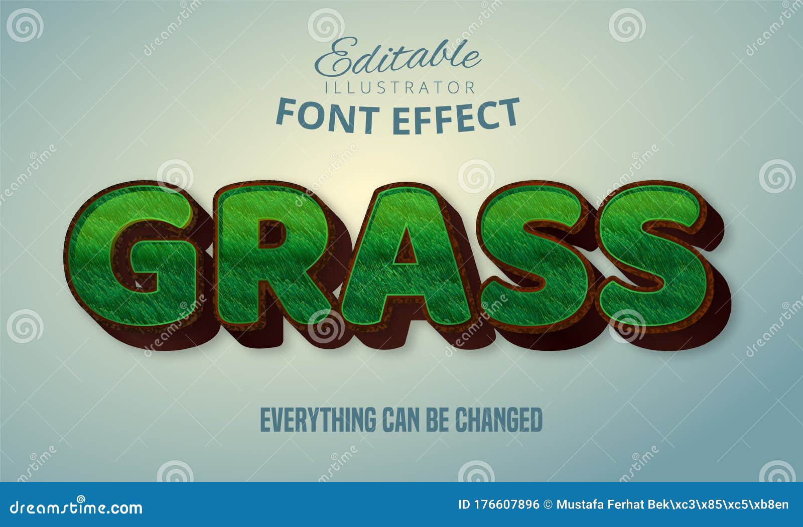 Grass Text, Editable Font Effect Stock Vector - Illustration of banner ...