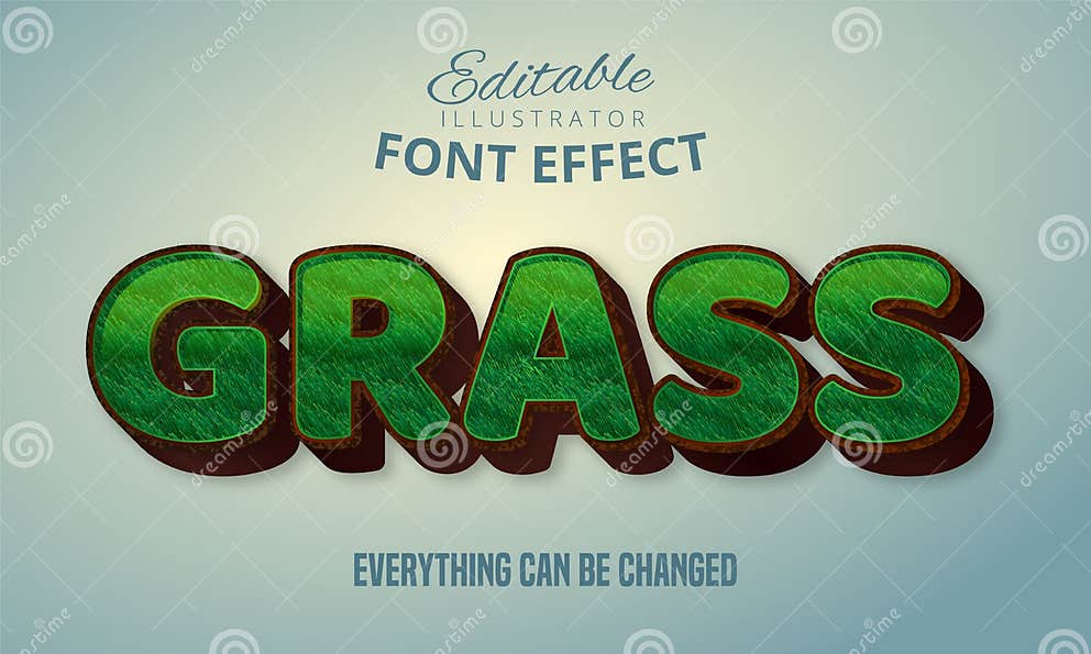 Grass Text, Editable Font Effect Stock Vector - Illustration of banner ...