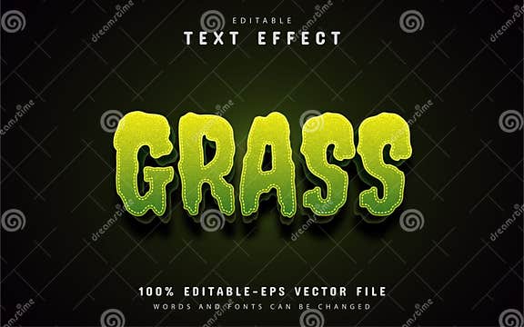 Grass text effect editable stock vector. Illustration of freshness ...
