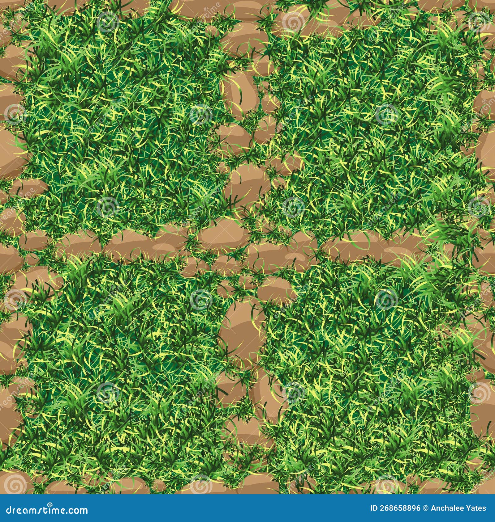 Grass Texture With Rock Stones Seamlessnature Green Lawn Field Seamless Pattern Of Pavement