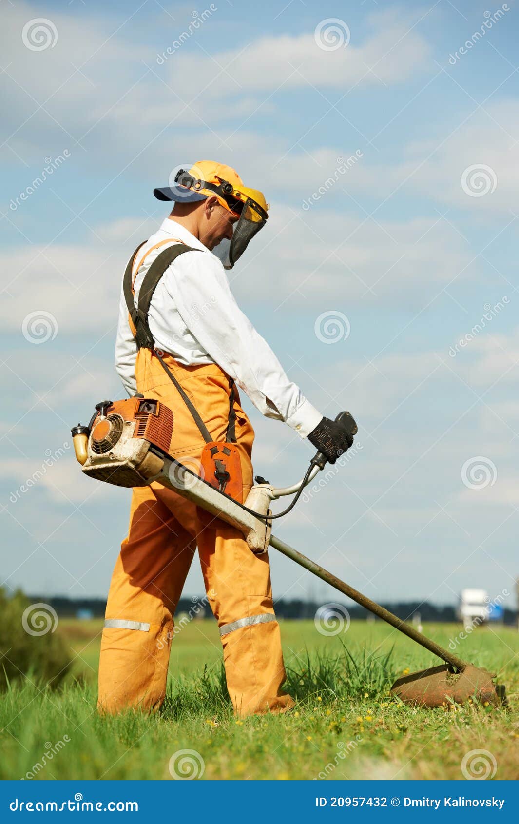 Grass trimmer works stock photo. Image of grass, clipping - 20957432