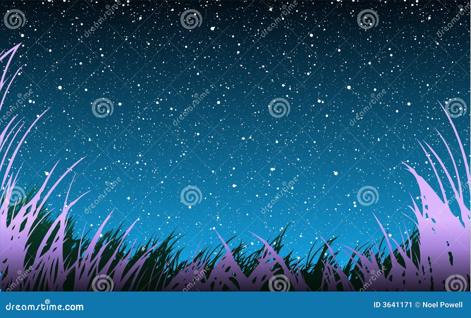 Grass Under Stars stock vector. Illustration of lots, planet - 3641171