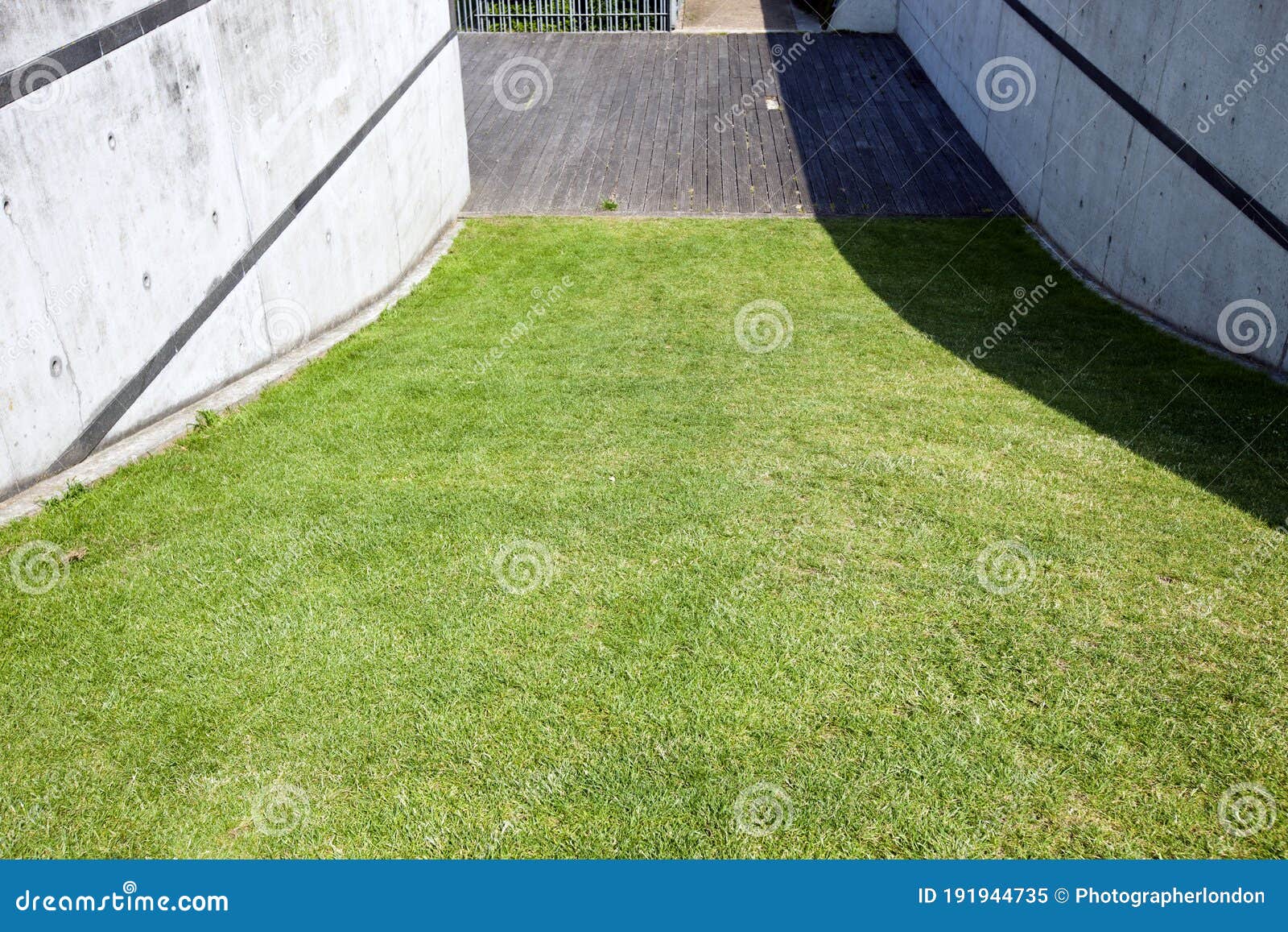 Grass Verge between Two Brick Walls Stock Image - Image of texture ...