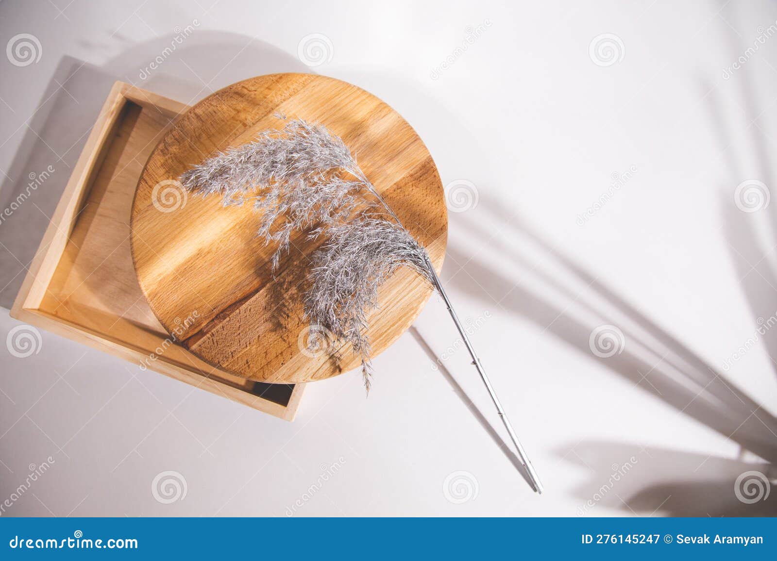 Grass on a wooden plate stock image. Image of card, natural - 276145247