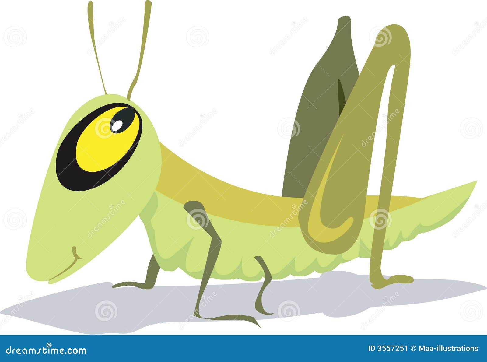 Big Eyed Grasshopper Head Smiling Face, Doodle Icon Drawing Vector ...