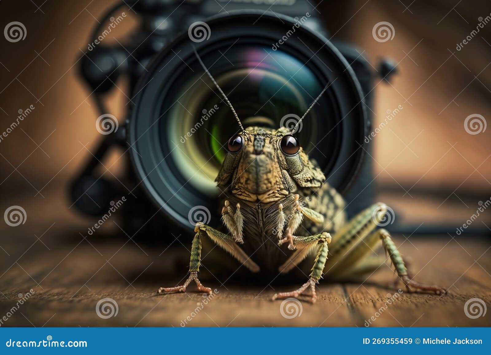 A Grasshopper with a Camera Created by Generative Ai Stock Illustration ...