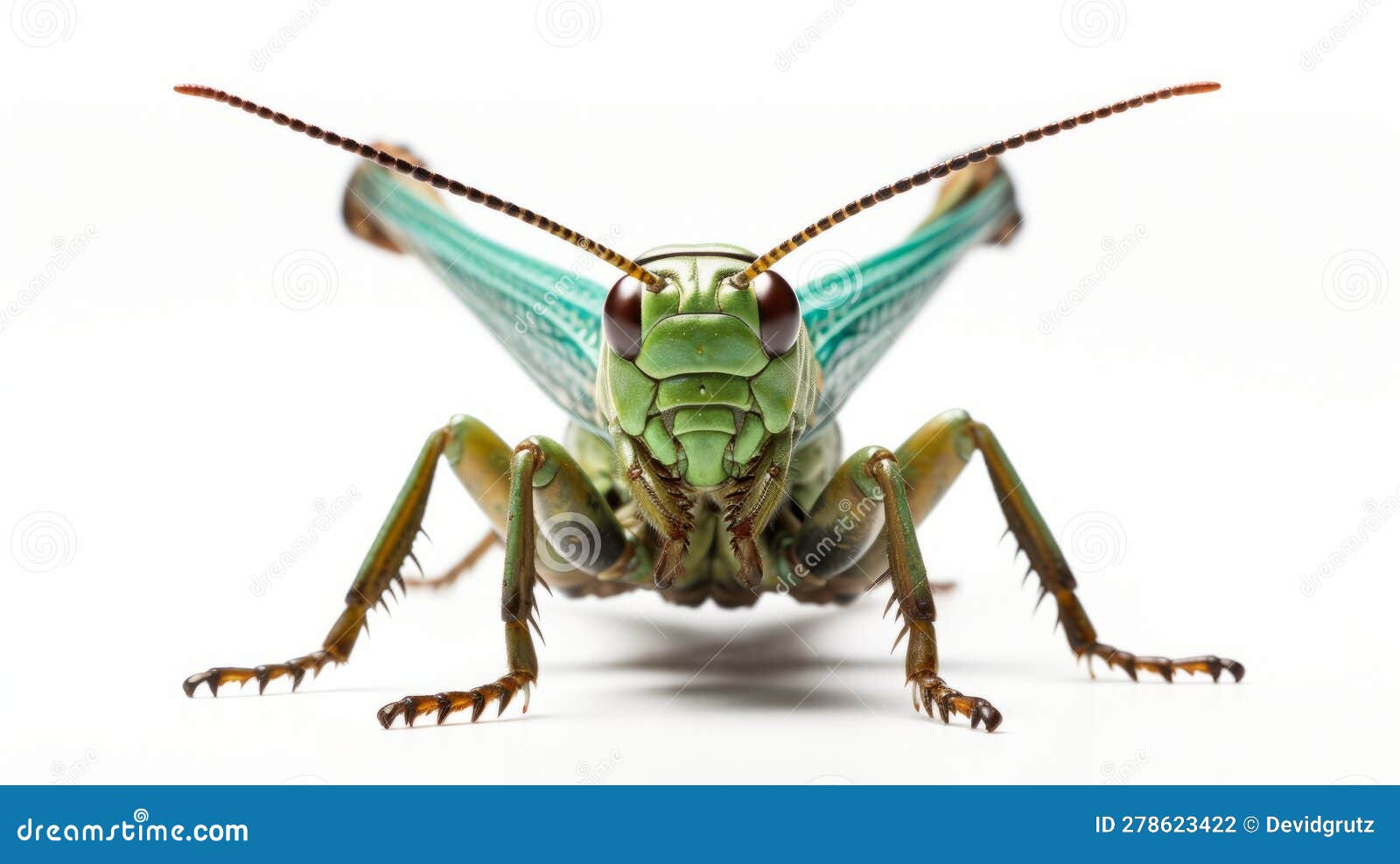 Grasshopper in Front of White Background. Generative AI Stock Photo ...