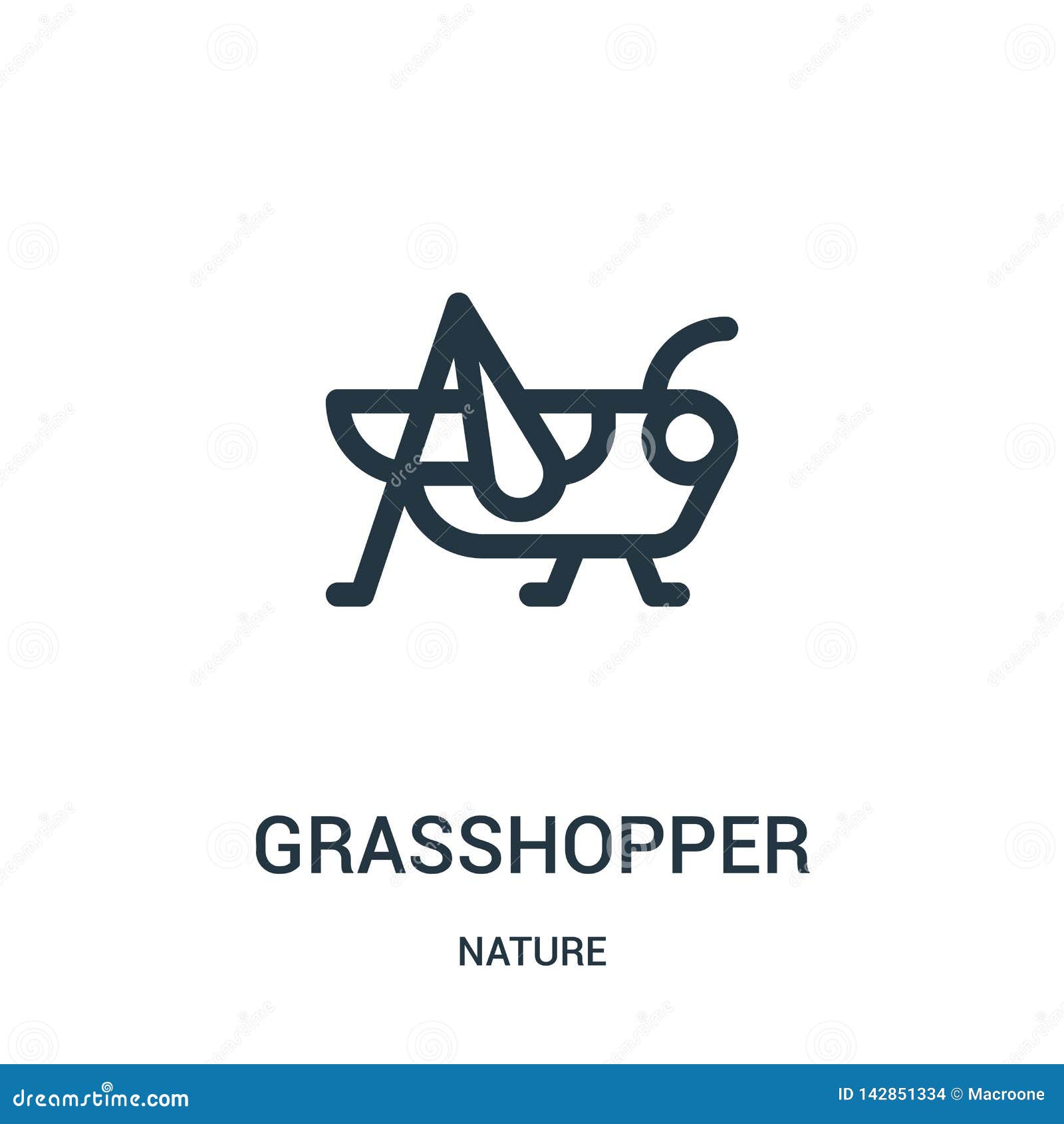 Grasshopper Icon Or Logo In Outline Cartoon Vector | CartoonDealer.com ...