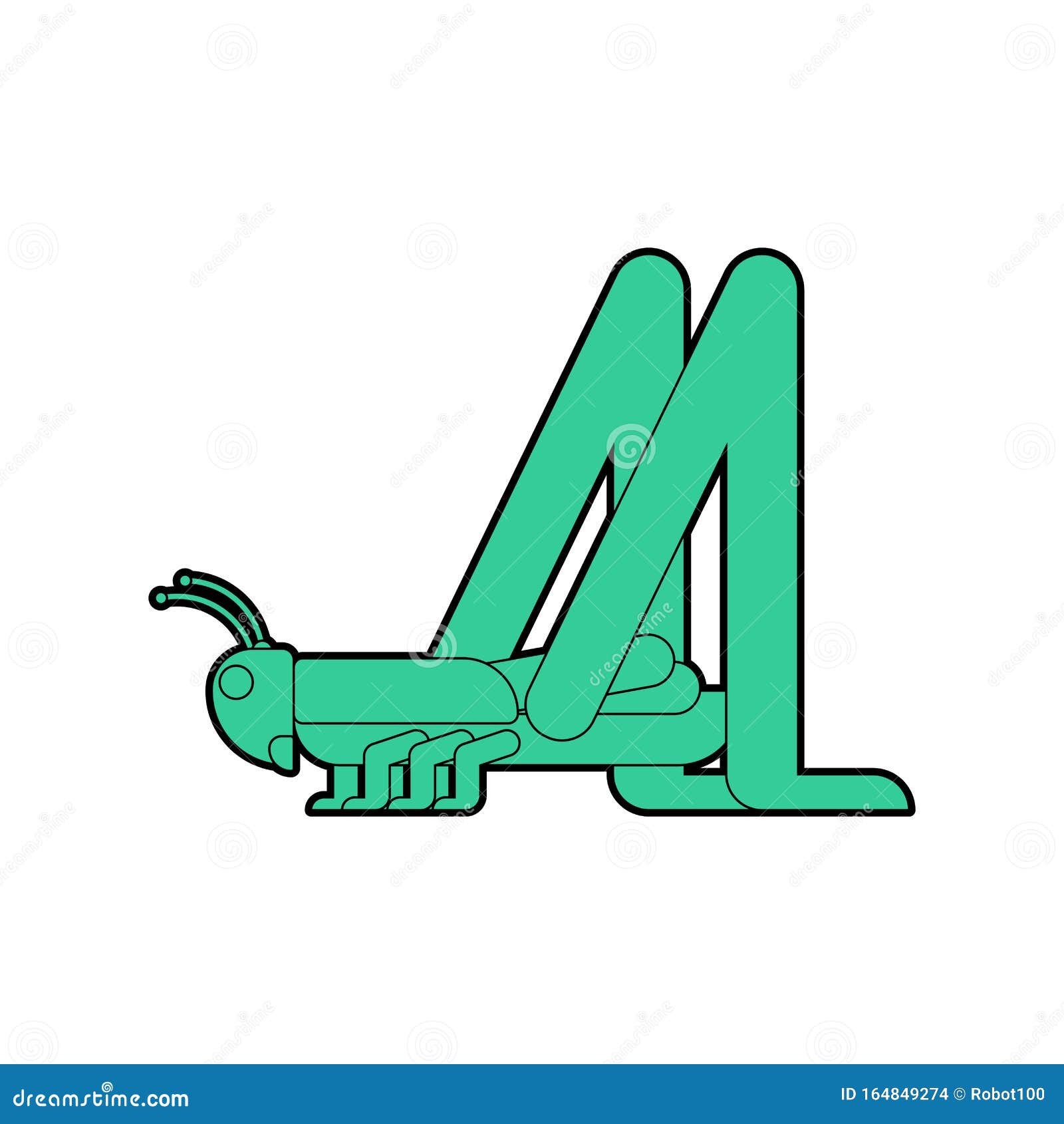 Green Locust Cartoon Stock Image | CartoonDealer.com #57321763