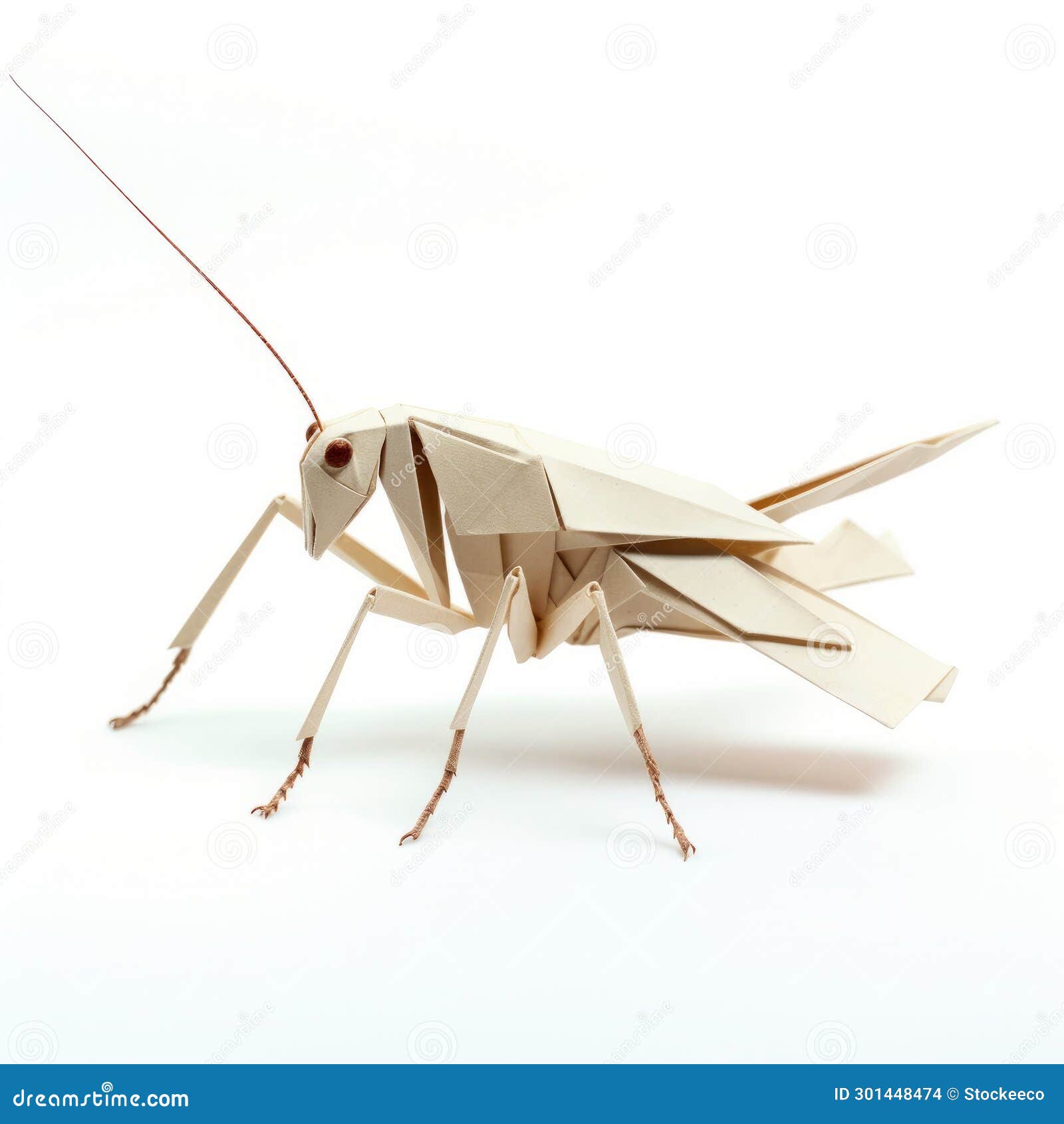 Elegant Origami Grasshopper on White Background - Inspired by David ...