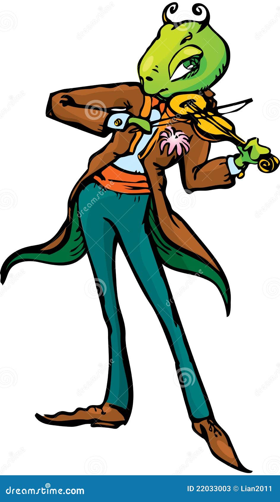 Grasshopper playing violin stock vector. Illustration of dresser - 22033003