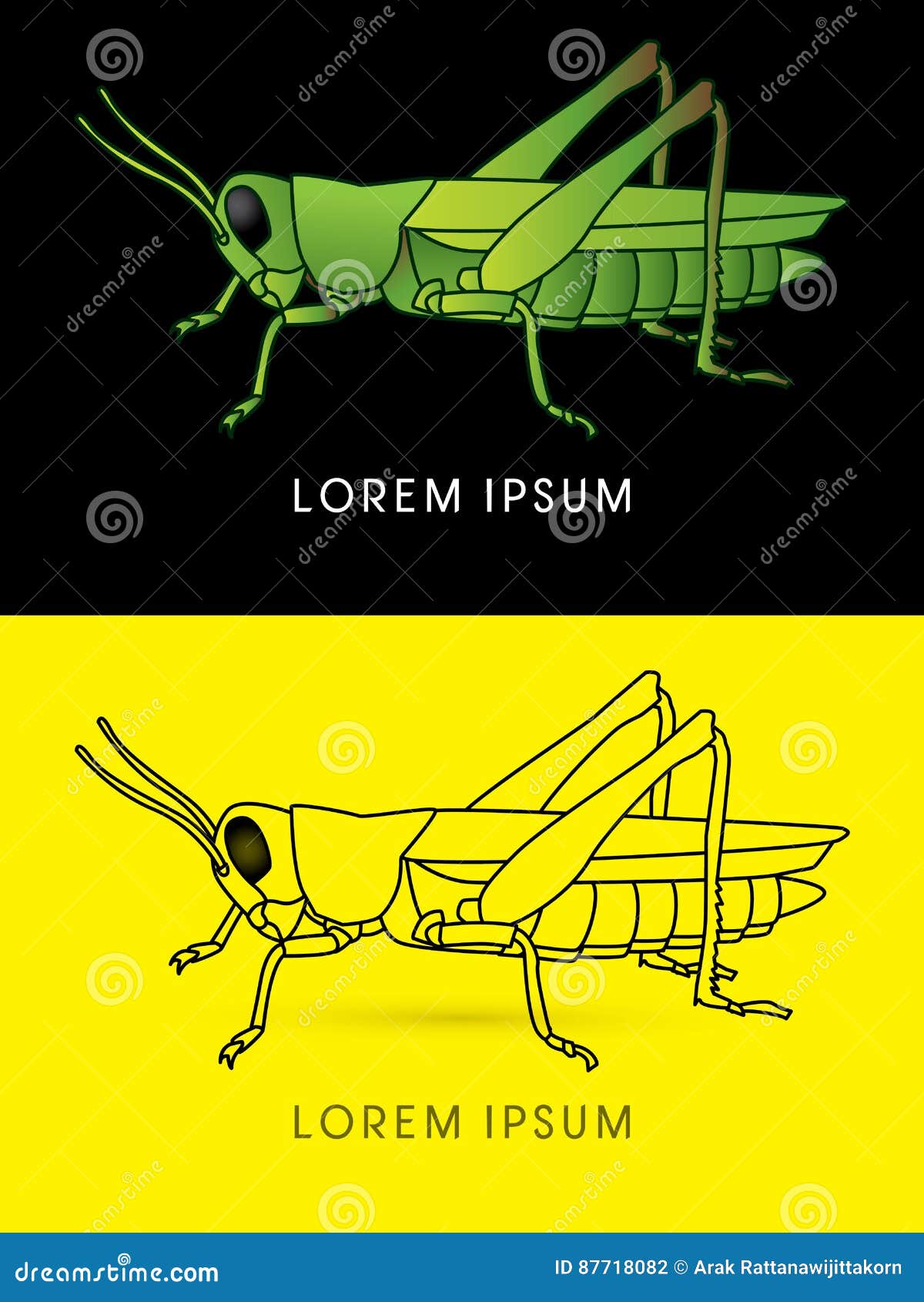 Grasshopper, Side View,. Silhouette Of Grasshopper Vector Illustration ...