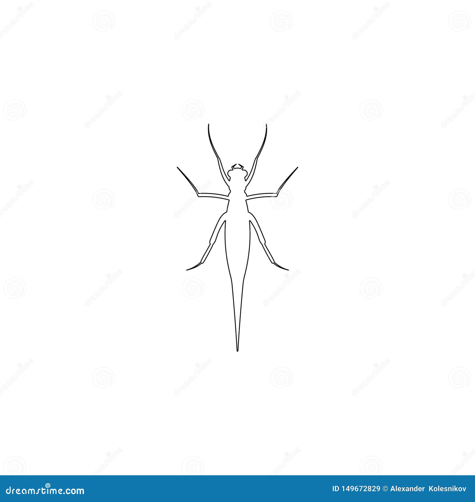 Grasshopper. Flat Vector Icon Stock Vector - Illustration of cricket ...