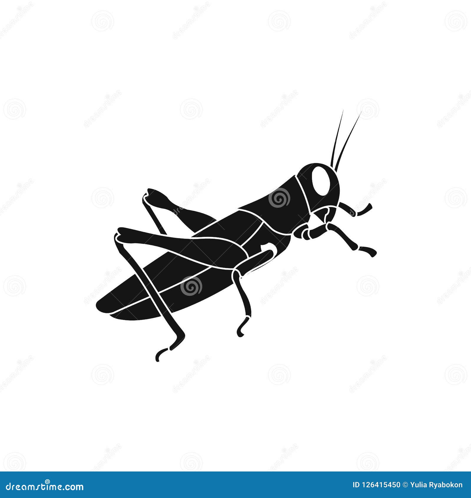 Grasshoppers Icon in Simple Style Stock Illustration - Illustration of ...