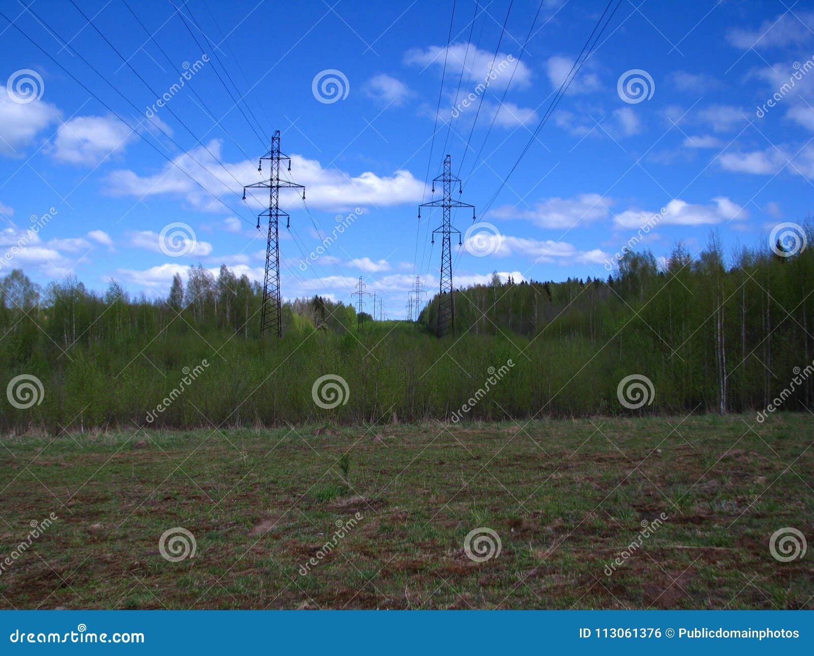 Grassland, Overhead Power Line, Sky, Ecosystem Picture. Image: 113061376