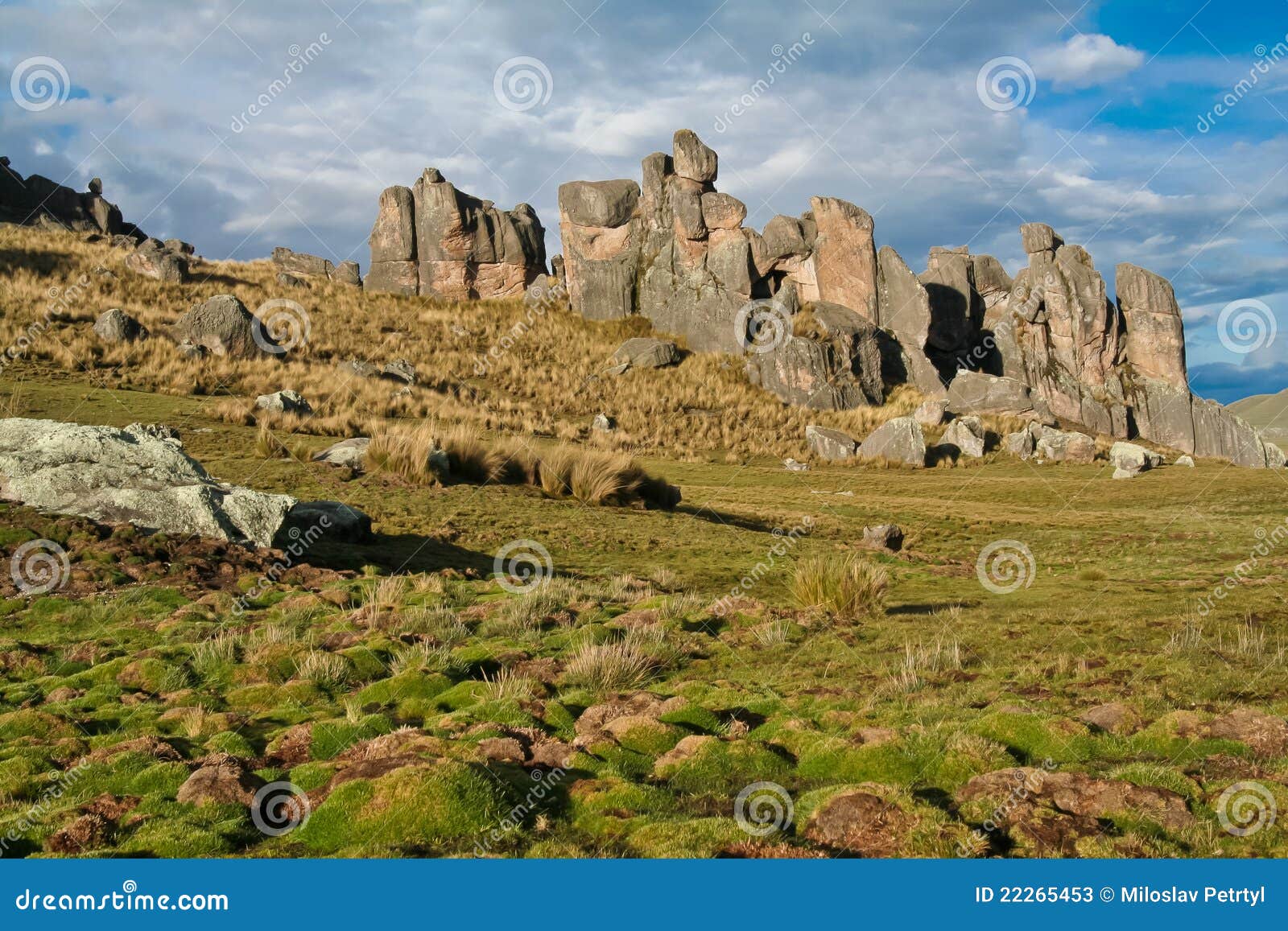 Grassland with rocks stock image. Image of erosion, peru - 22265453