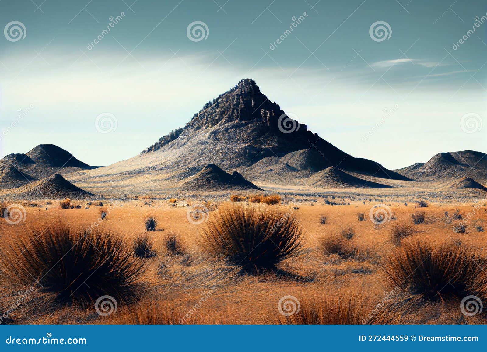 Grasslands and Mountains in Dry Climates. AI Generated Stock ...