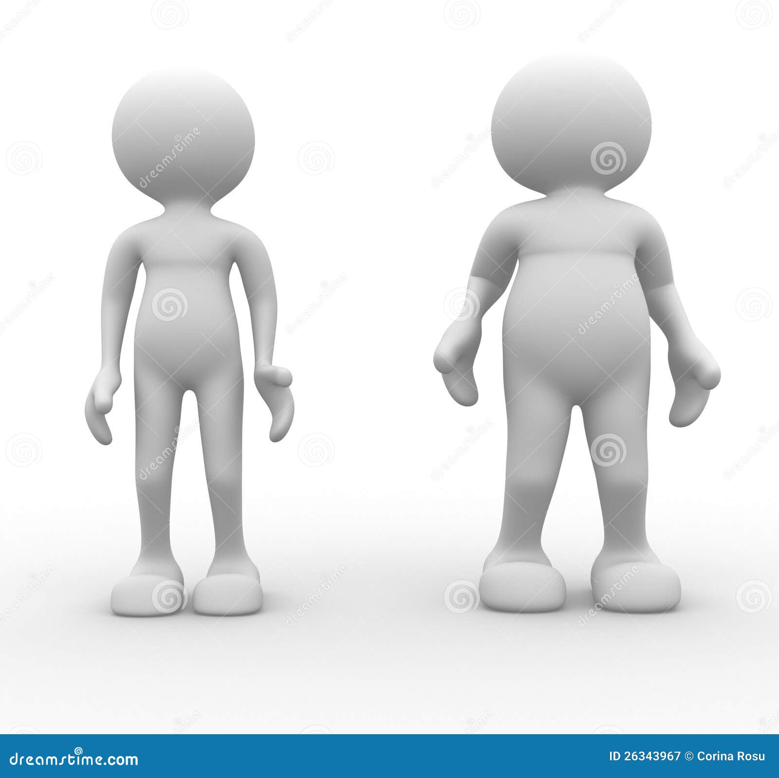 Grasso e debole illustrazione di stock. Illustrazione di uomo - 26343967