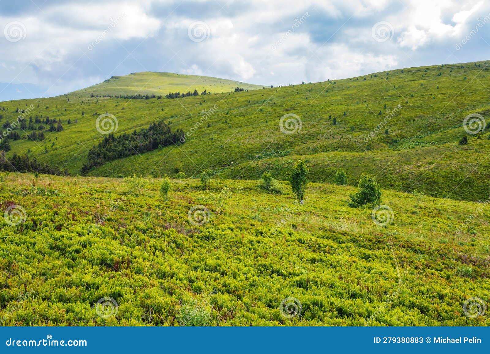Grassy Hills and Meadows on Rolling Hills Stock Image - Image of scene ...
