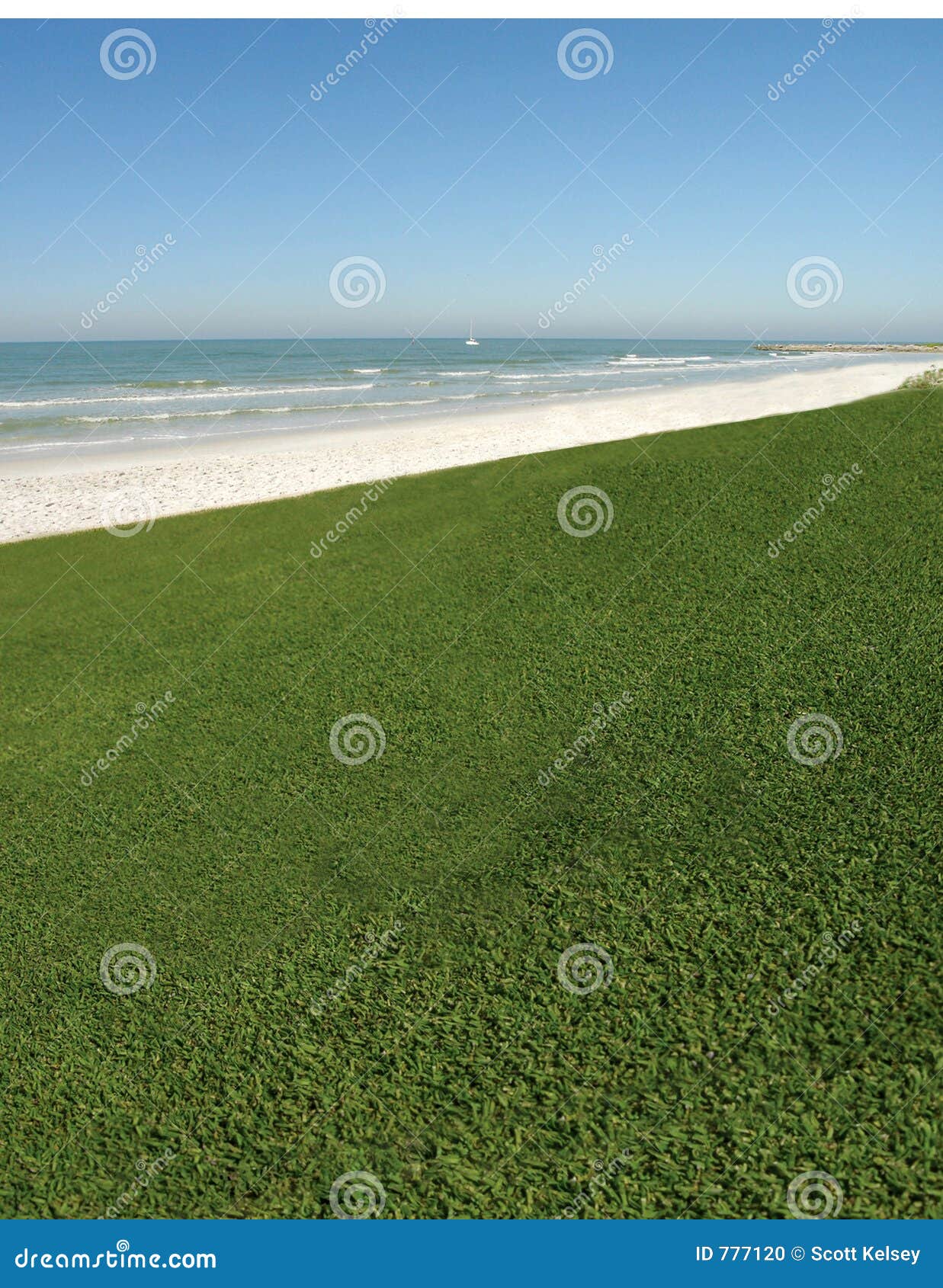 Grassy Ocean View stock photo. Image of barbados, lawn - 777120