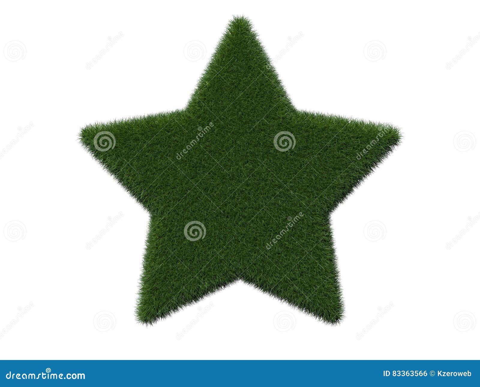 Grassy Star on White Background. Digital Illustration. 3d Rendering ...